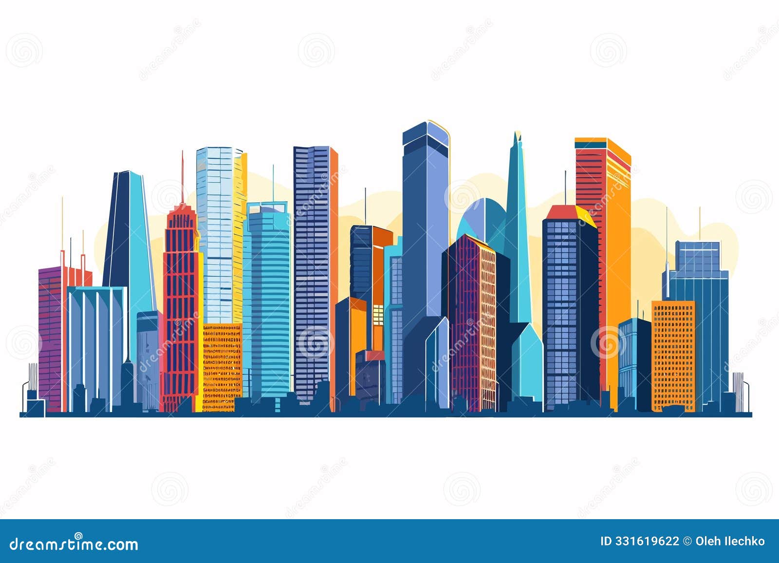 Architectural Vectors of Modern Skyscrapers Isolated Vector Style Stock ...