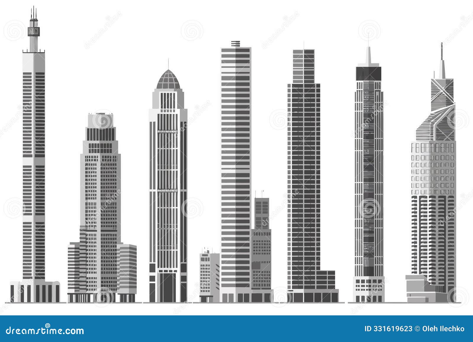 Architectural Vectors of Modern Skyscrapers Isolated Vector Style Stock ...