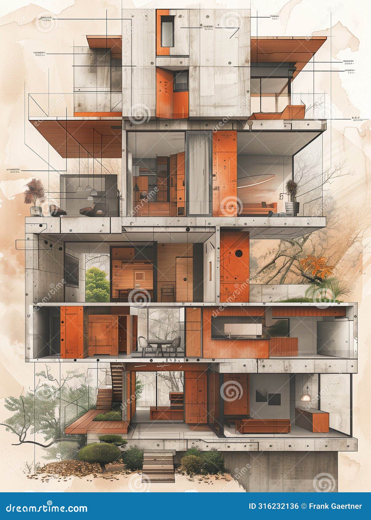 Architectural Visualization: Detailed Cross-section of a Contemporary ...