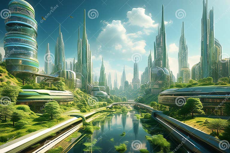 An Architectural Visualization of a Futuristic Cityscape with ...