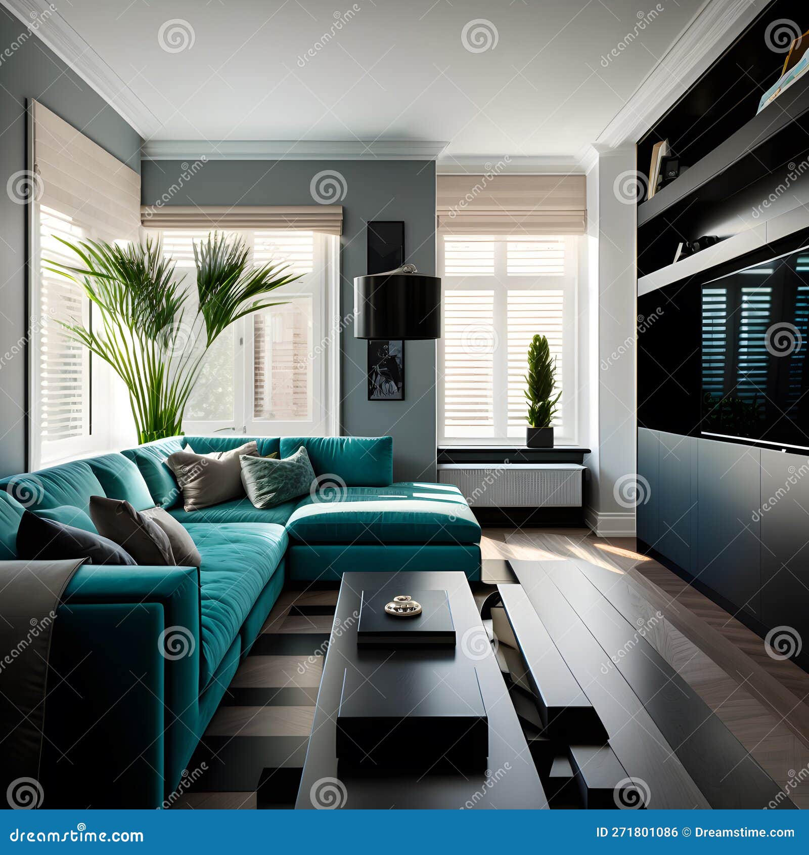 Architectural Visualization of a Modern Living Room. Stock Illustration ...