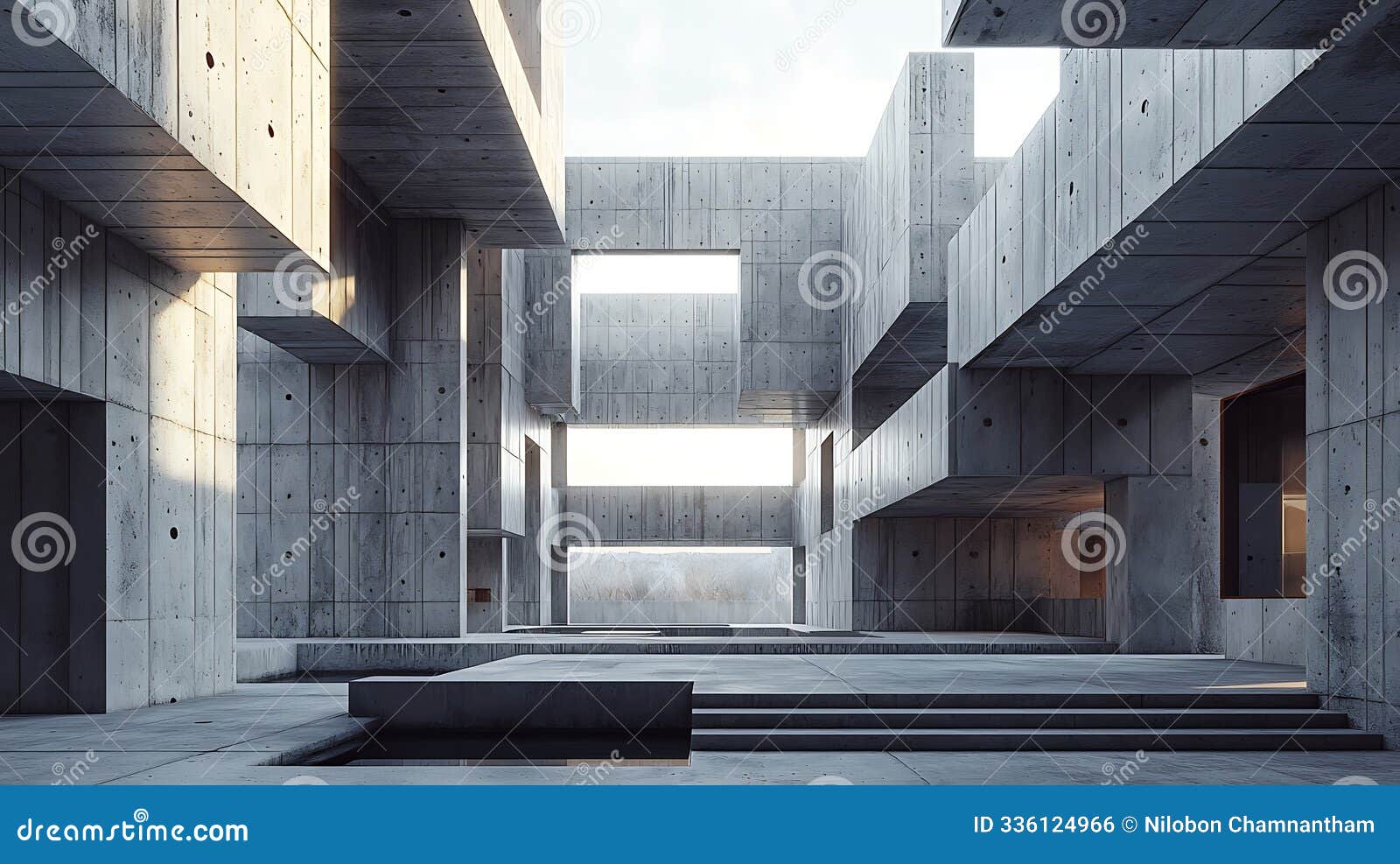 An Architectural Visualization Of A Neo Brutalist Structure Royalty-Free Stock Image ...