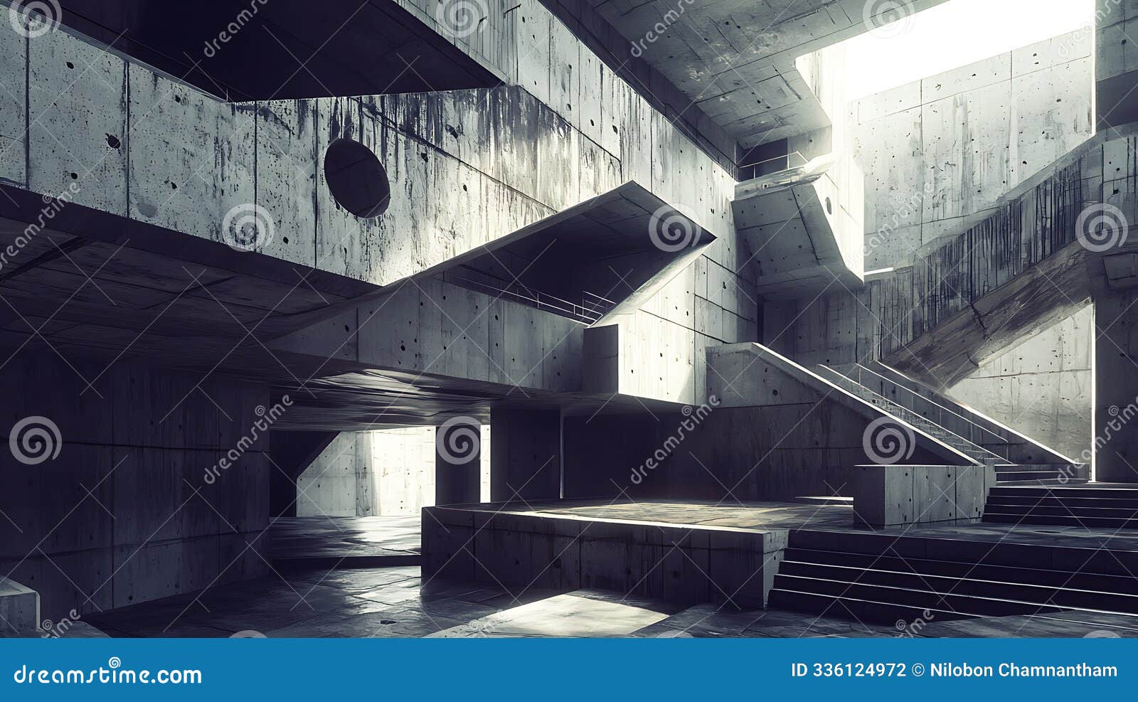 An Architectural Visualization Of A Neo Brutalist Structure Royalty-Free Stock Image ...