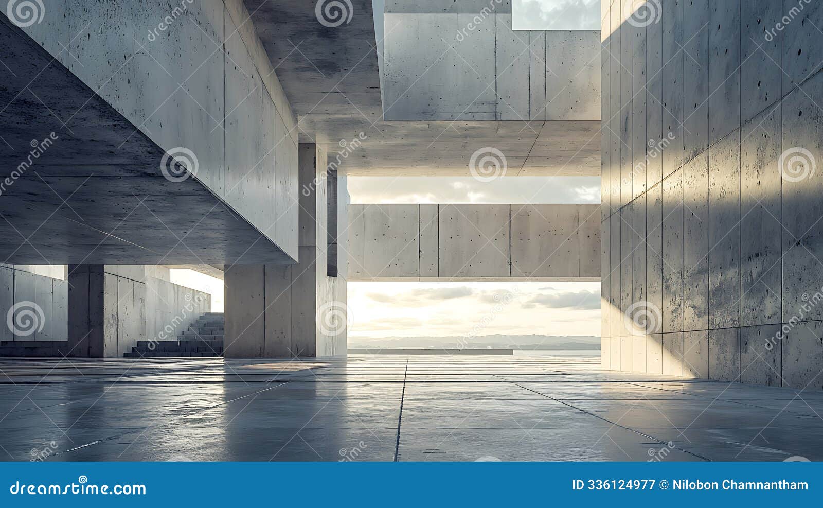 An Architectural Visualization Of A Neo Brutalist Structure Royalty-Free Stock Photo ...