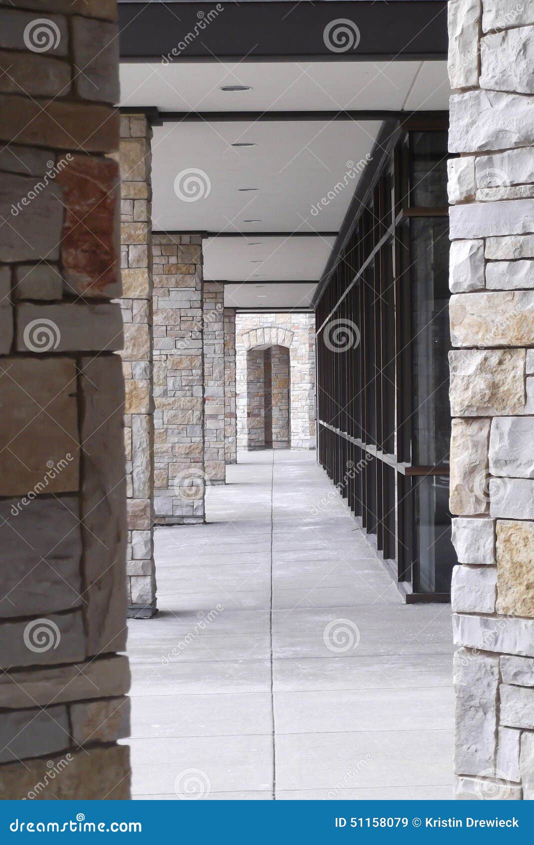 Architectural Walkway stock image. Image of glass, pillar - 51158079