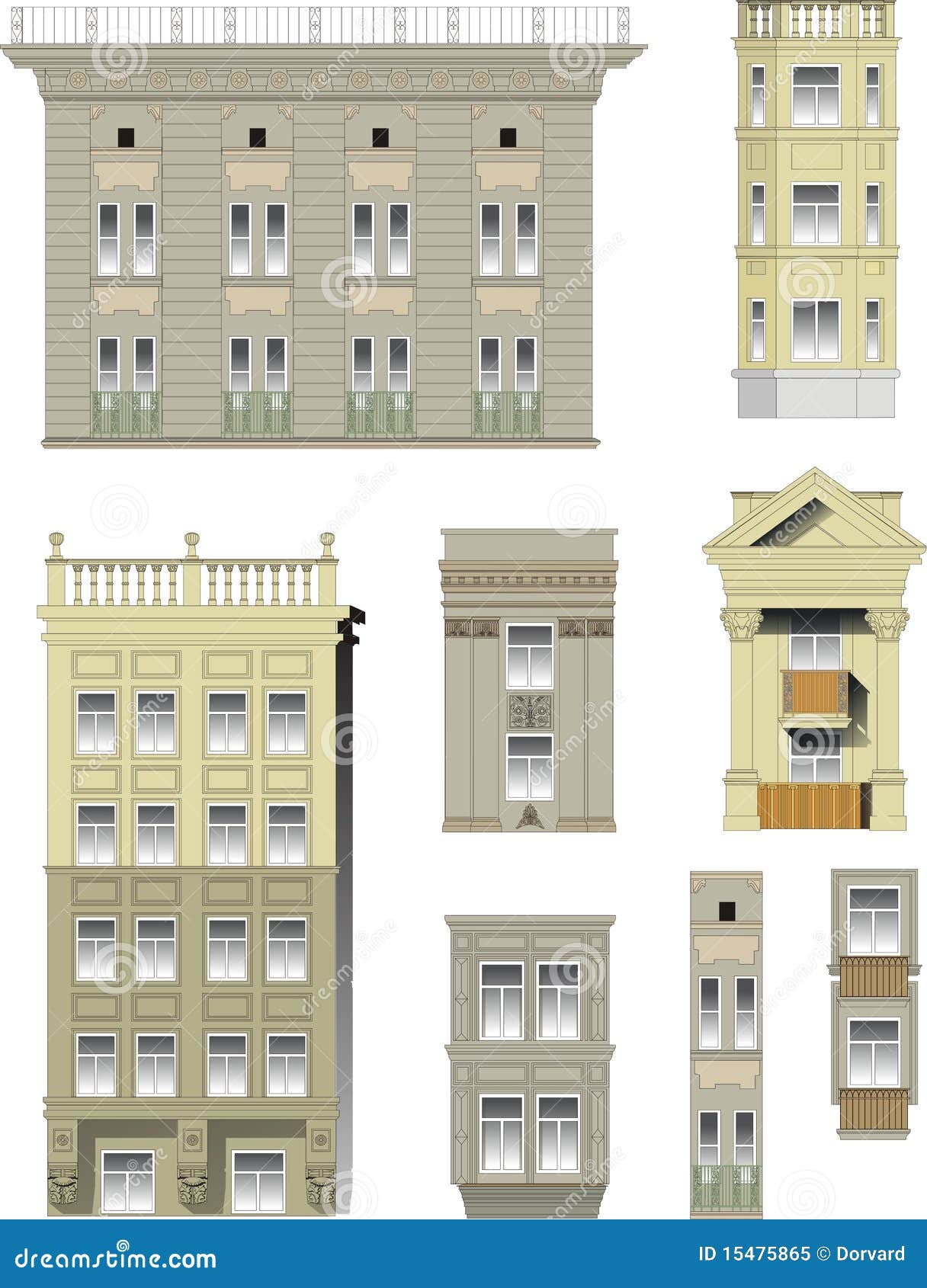 Architectural wall details stock vector. Illustration of portico - 15475865