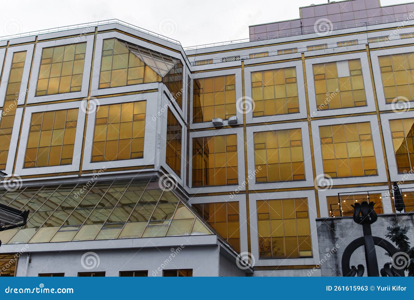 An Architectural Wall of Modern Design in the Center of Kyiv Stock ...