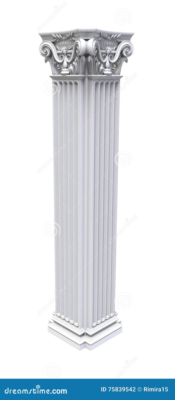 Architectural White Columns Ionic Order Isolated On Transparent Png ...