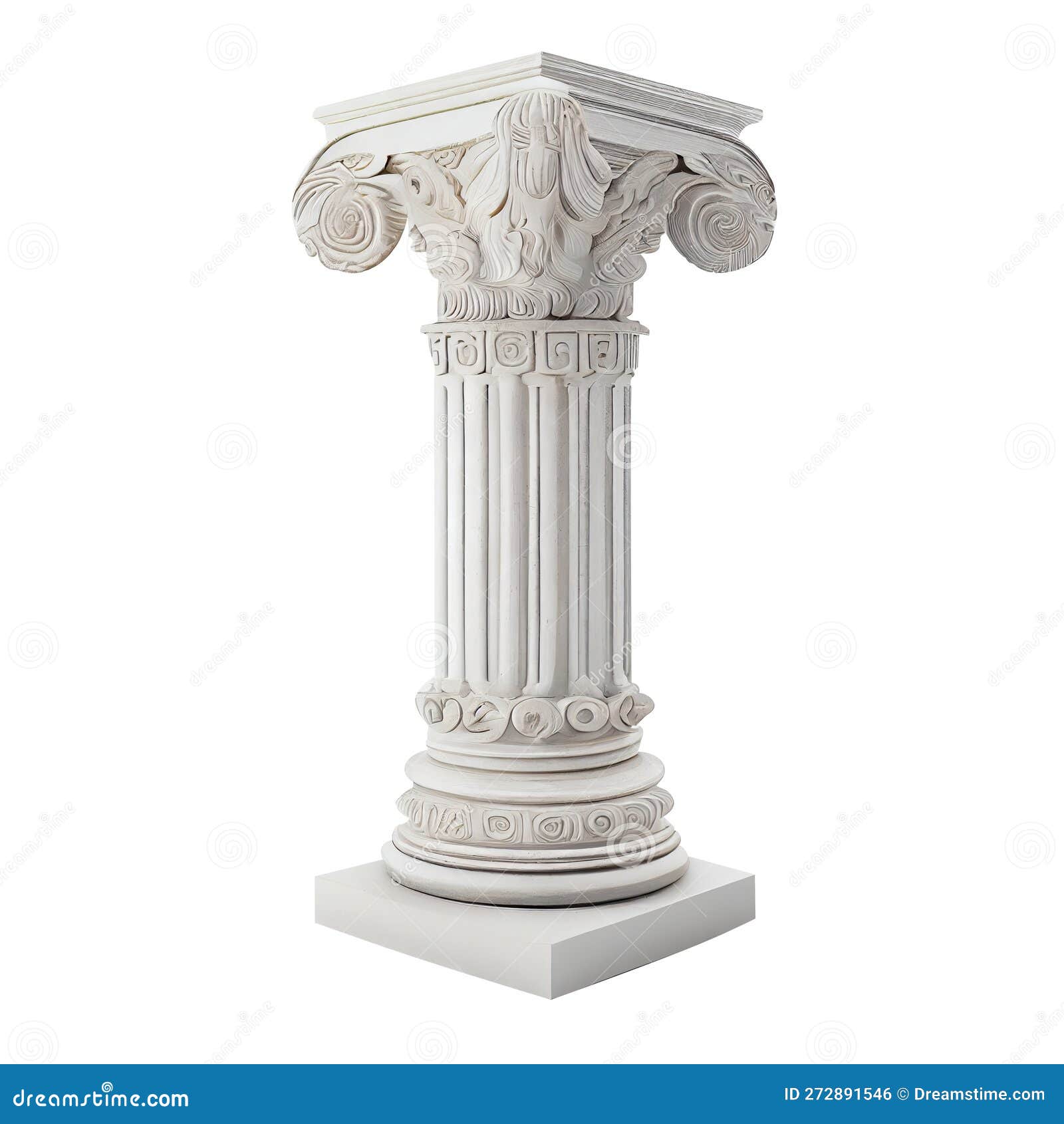 Architectural White Columns Ionic Order 3D Isolated on Transparent Png ...