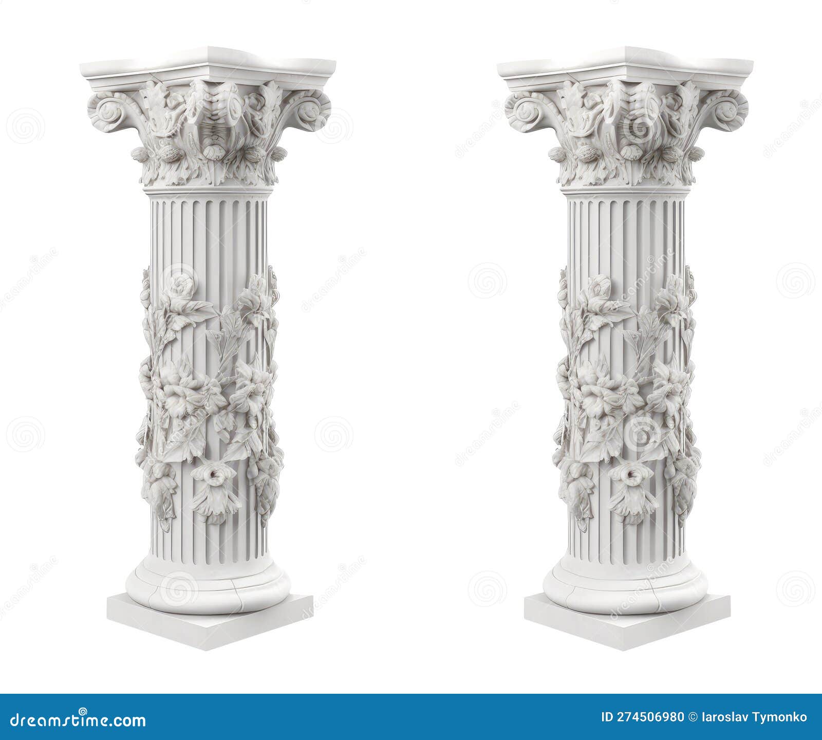 Architectural White Columns Ionic Order Isolated On Transparent Png ...