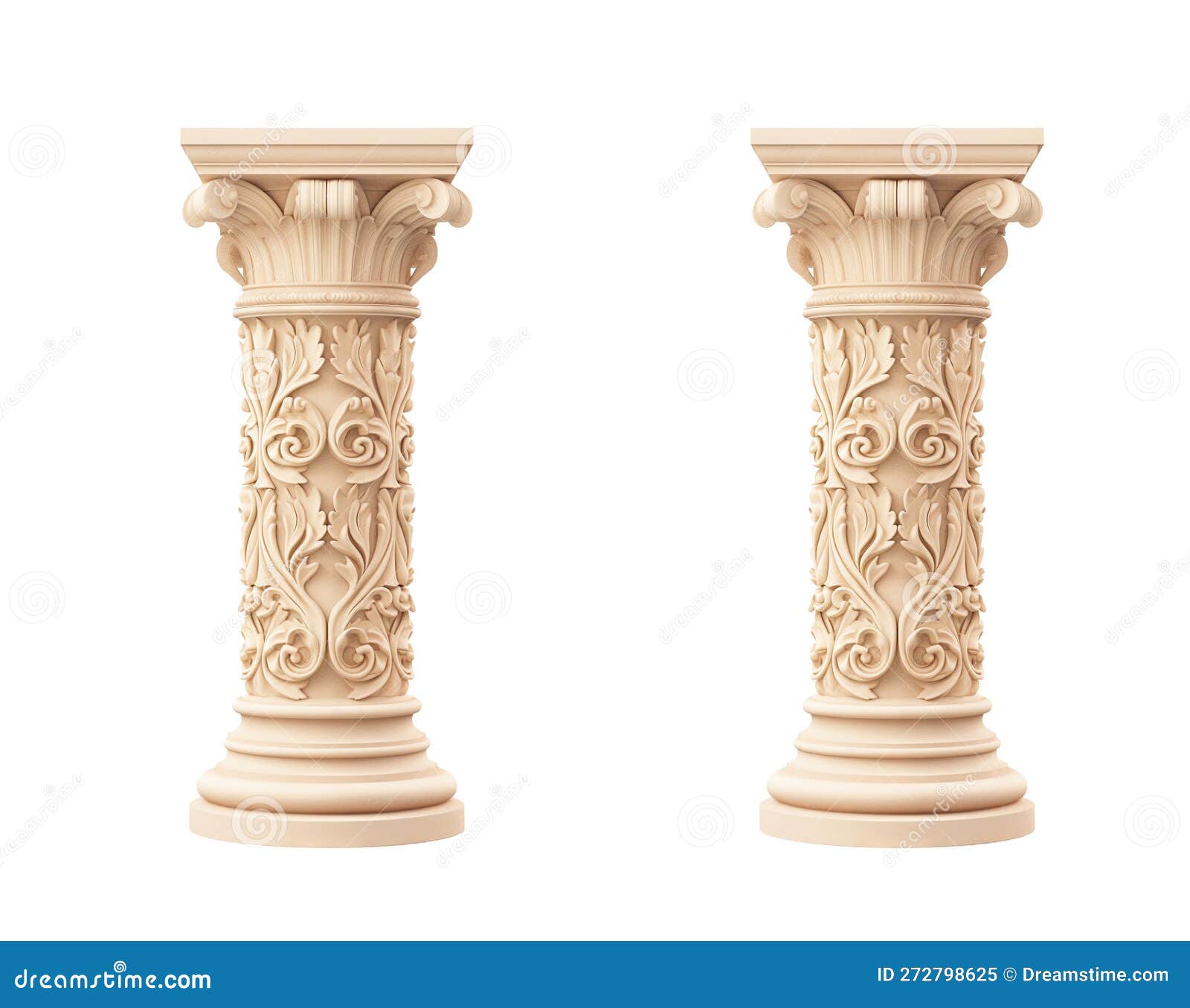 Architectural White Columns Ionic Order Isolated On Transparent Png ...
