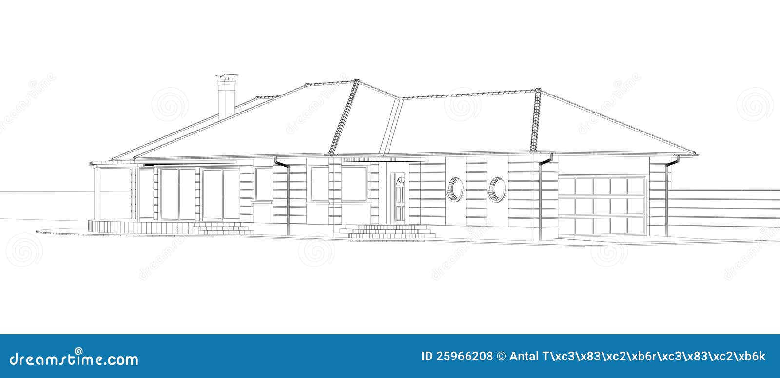 Architectural Wire-frame Plan Stock Illustration - Illustration of ...