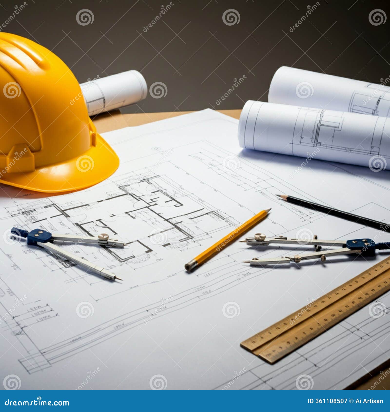 Detailed Floor Plan Overhead Top View. Architect Designer Concept Idea ...