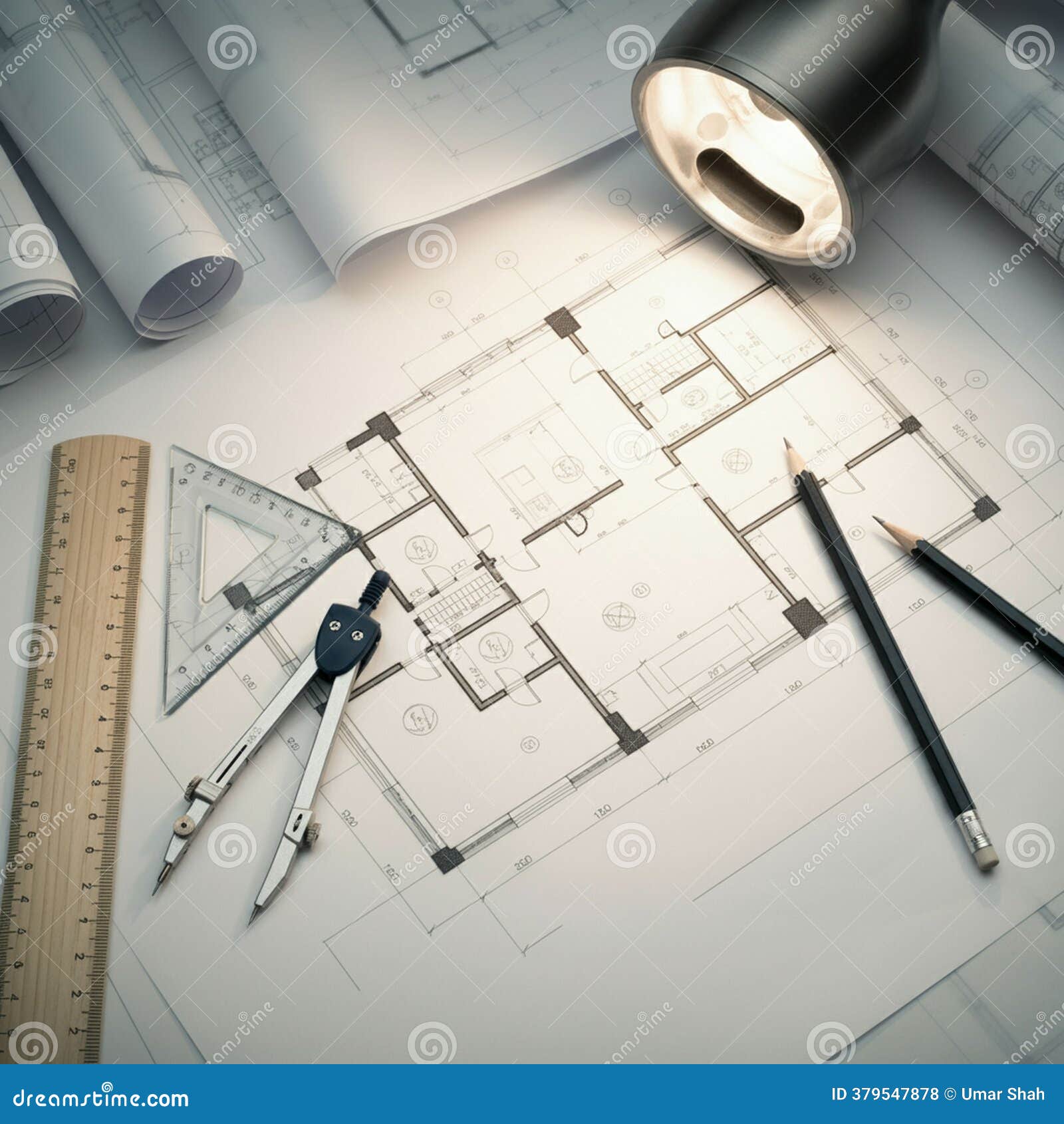 Detailed Floor Plan Overhead Top View. Architect Designer Concept Idea ...