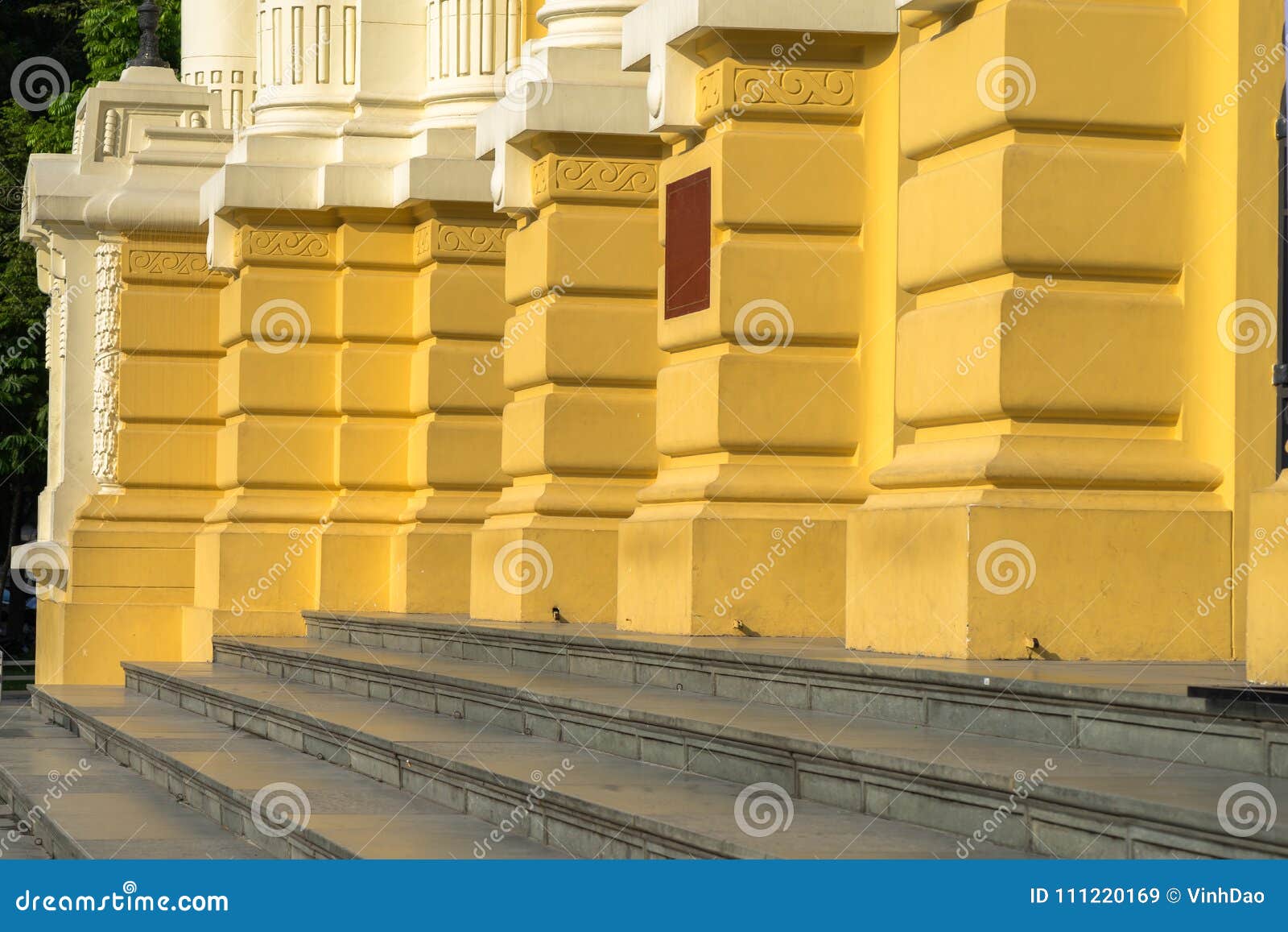 Architectural Yellow Columns of Old Building Stock Image - Image of ...