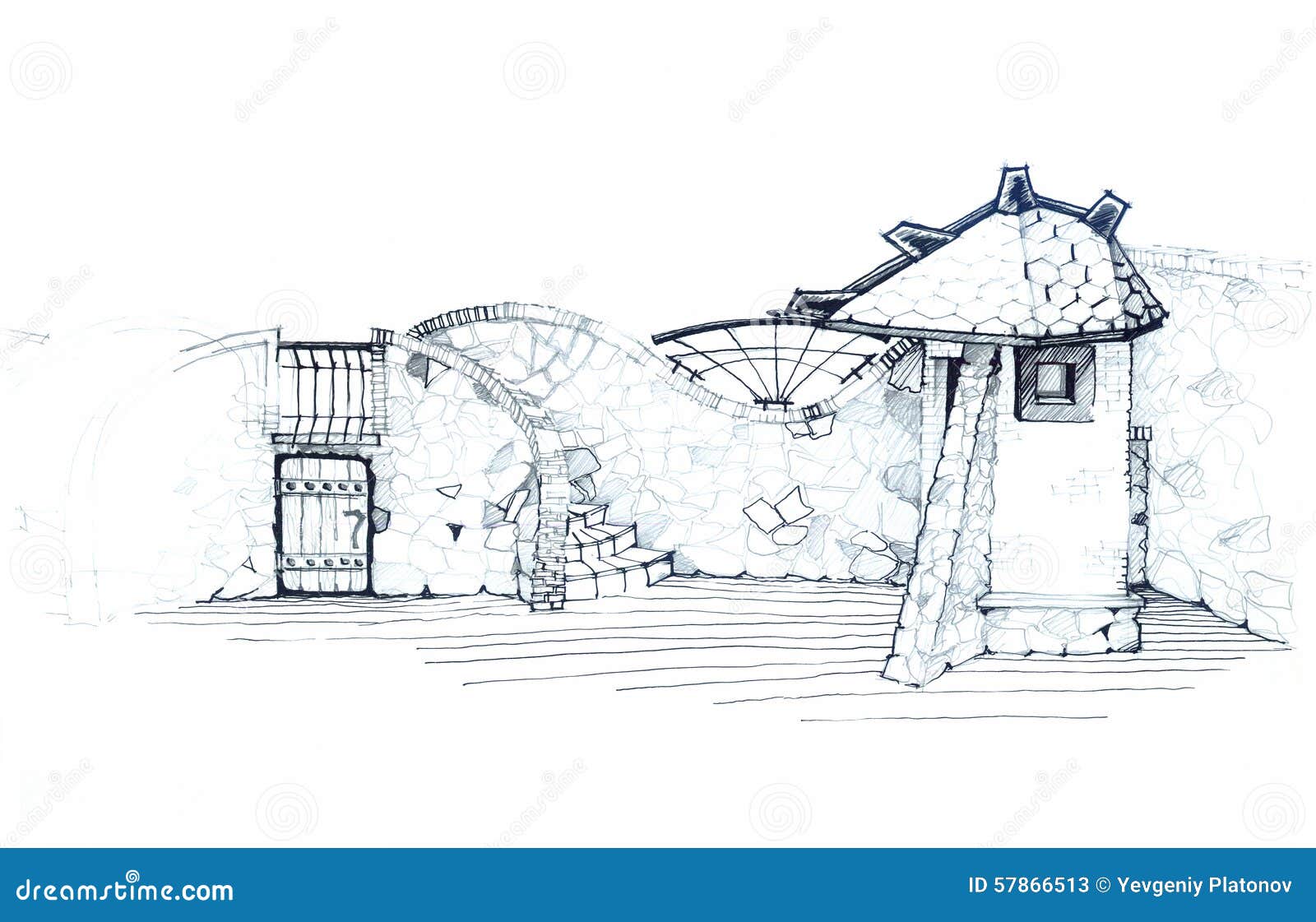 Architecturale Schets Van De Woonwijk Van Verbetering Stock Illustratie ...