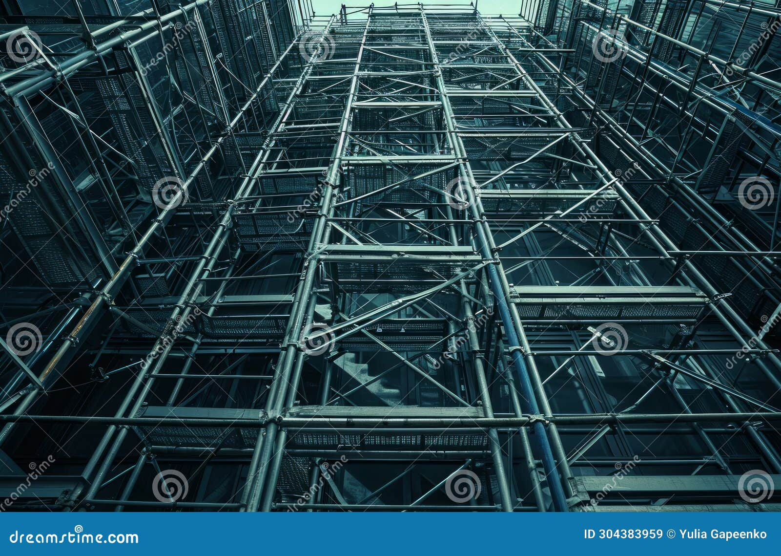 An Architecturally Structured Building with Scaffolding Stock Image ...