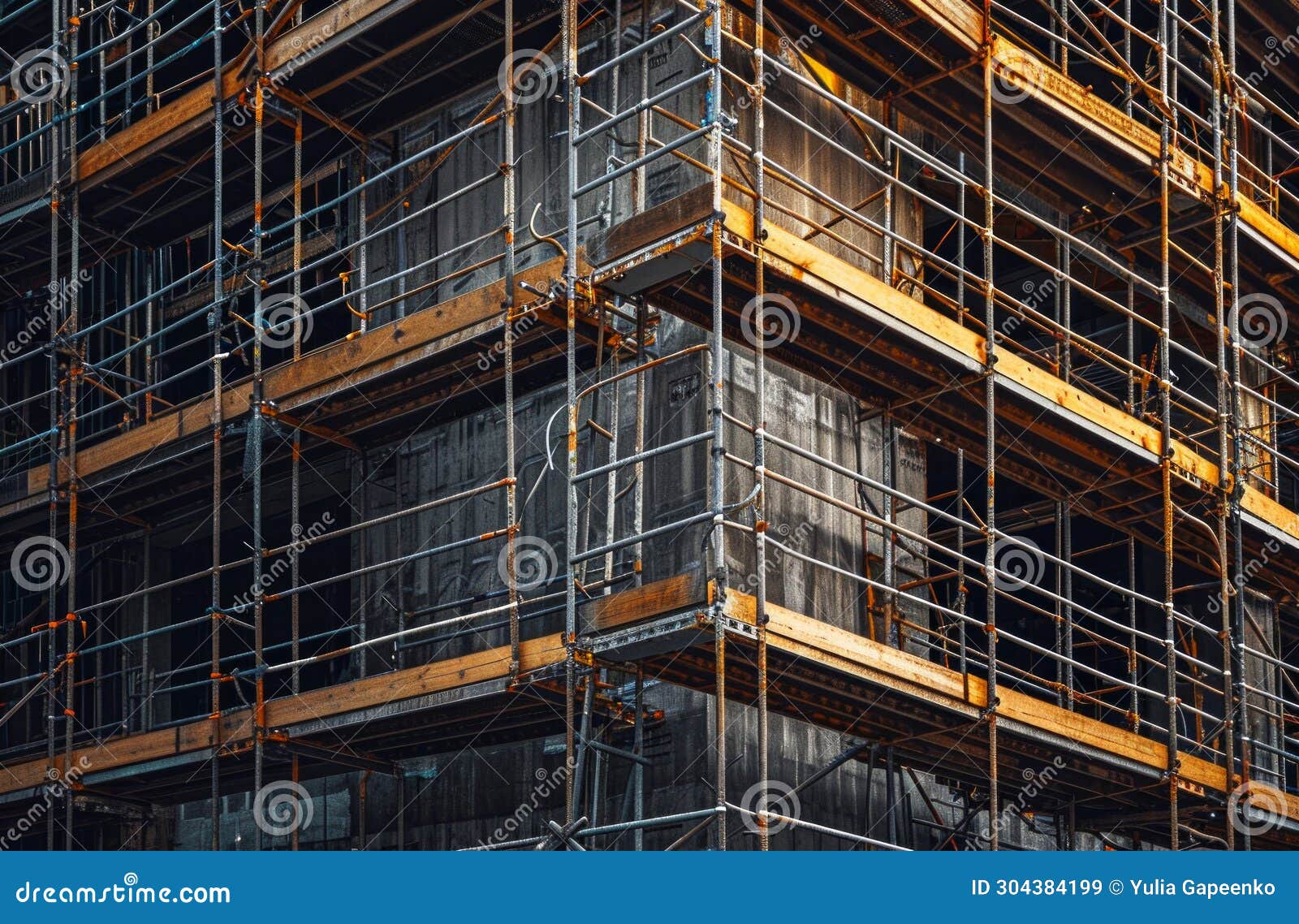 An Architecturally Structured Building with Scaffolding Stock Image ...