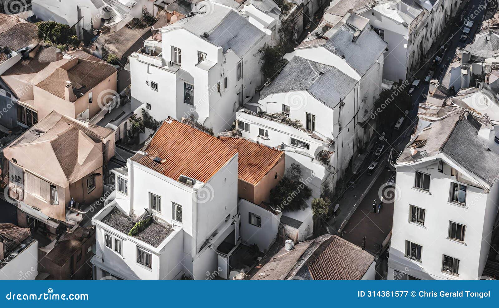 White Small House with Aesthetic Finish in the Middle of a City in ...