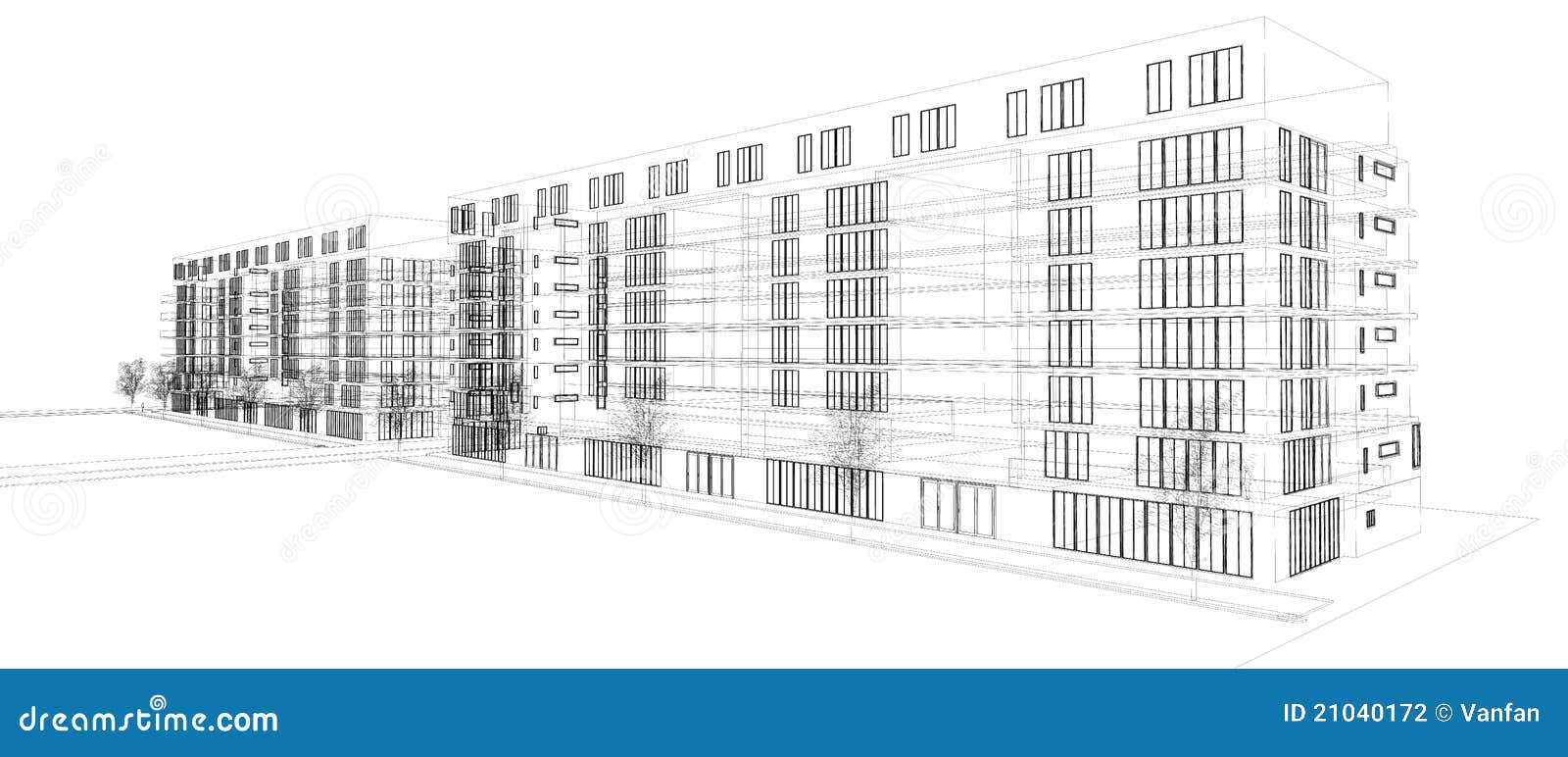 Architecture 3d blueprint stock illustration. Illustration of ...