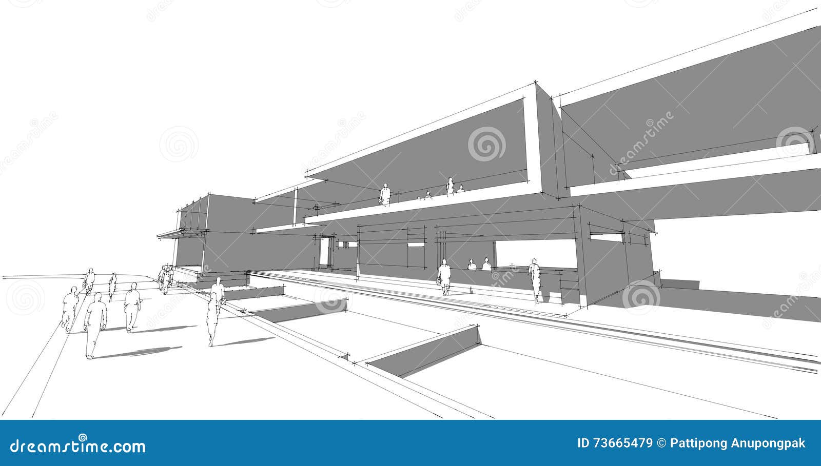 Architecture Abstract, 3d Illustration,Architecture Drawing Stock ...