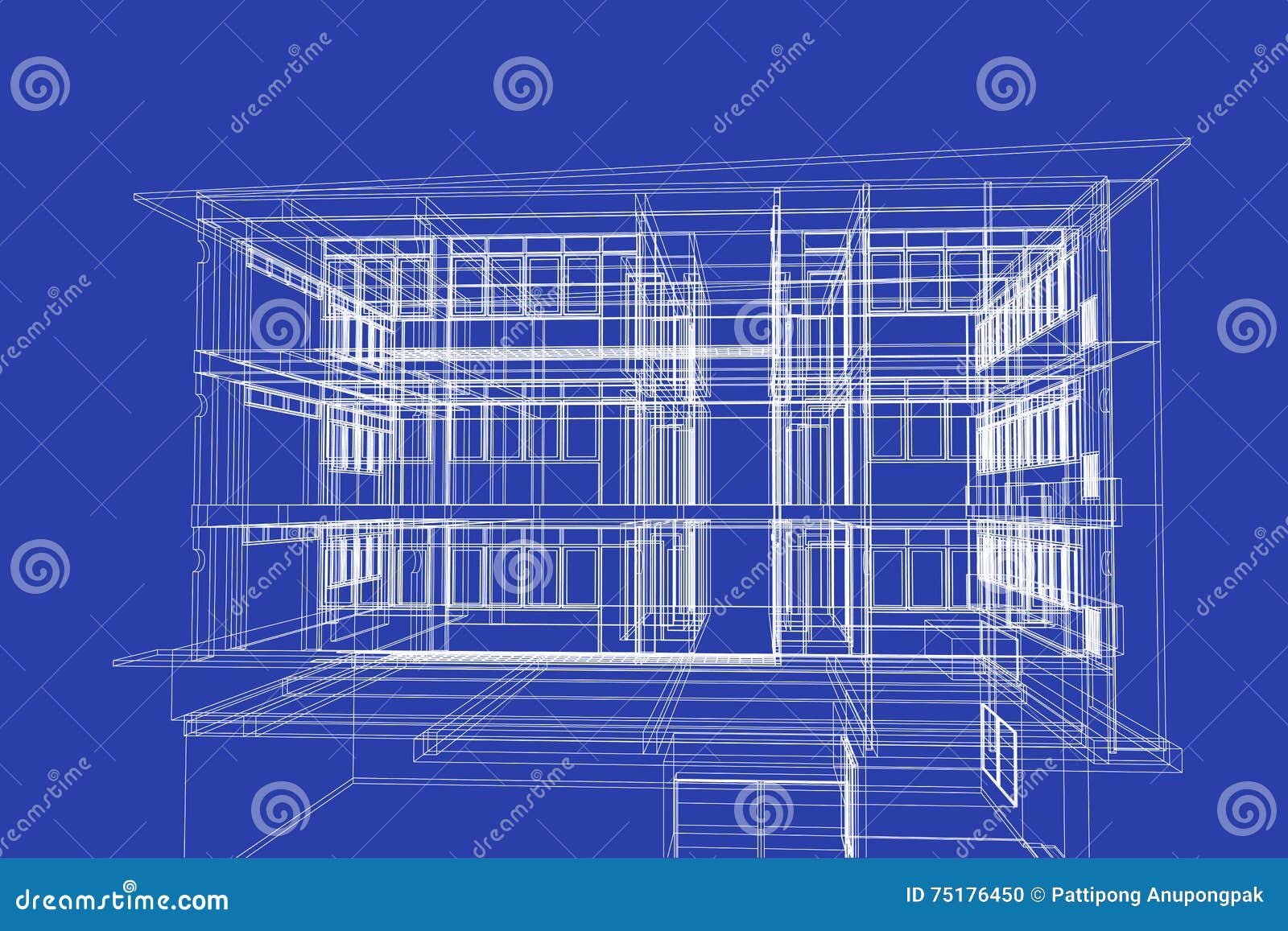 Architecture Abstract, 3d Illustration, Building Structure, Stock ...