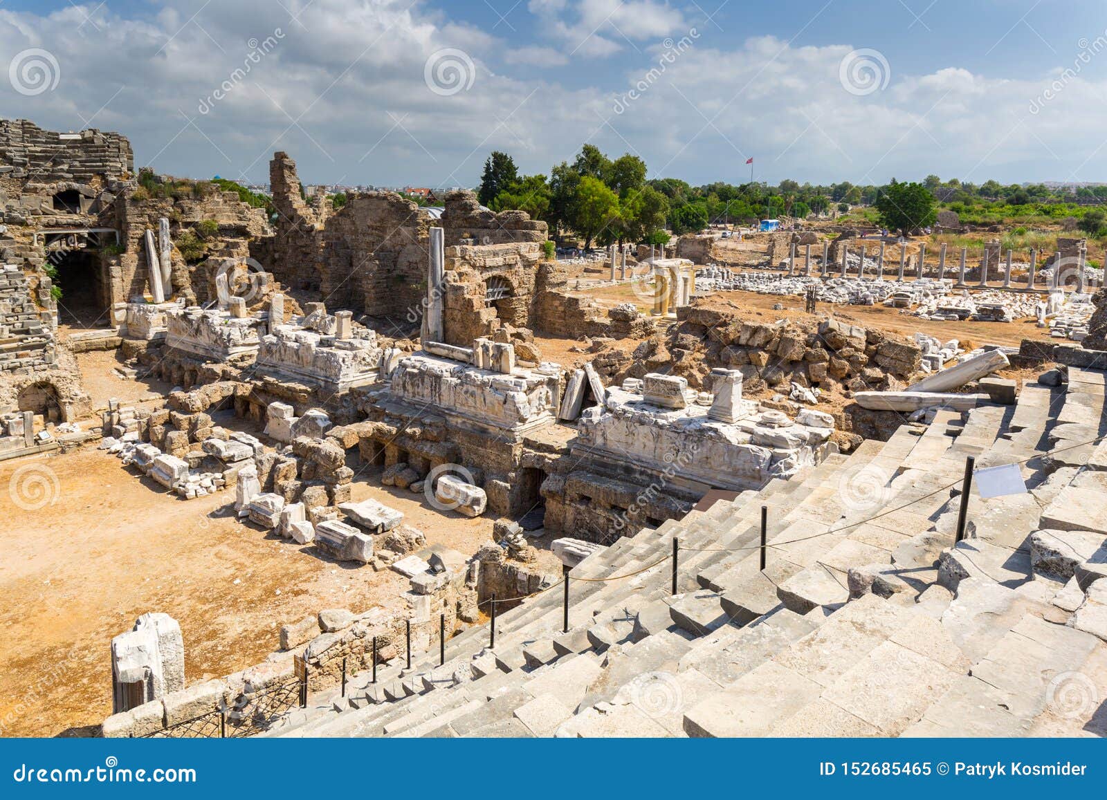 Architecture of the Ancient Roman Theatre in Side, Turkey Stock Image ...