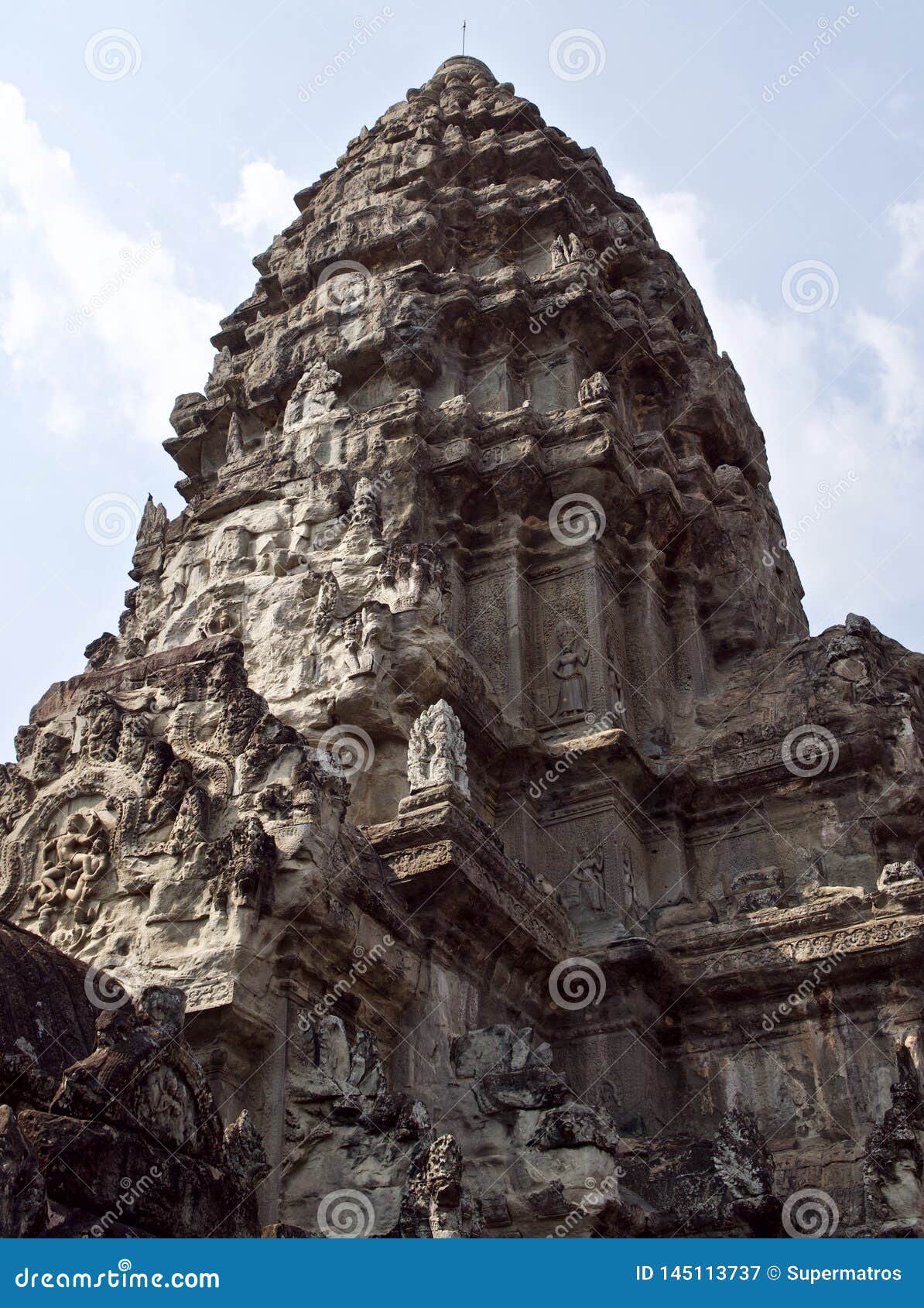 Architecture of Ancient Temple Complex Angkor, Siem Reap Stock Image ...