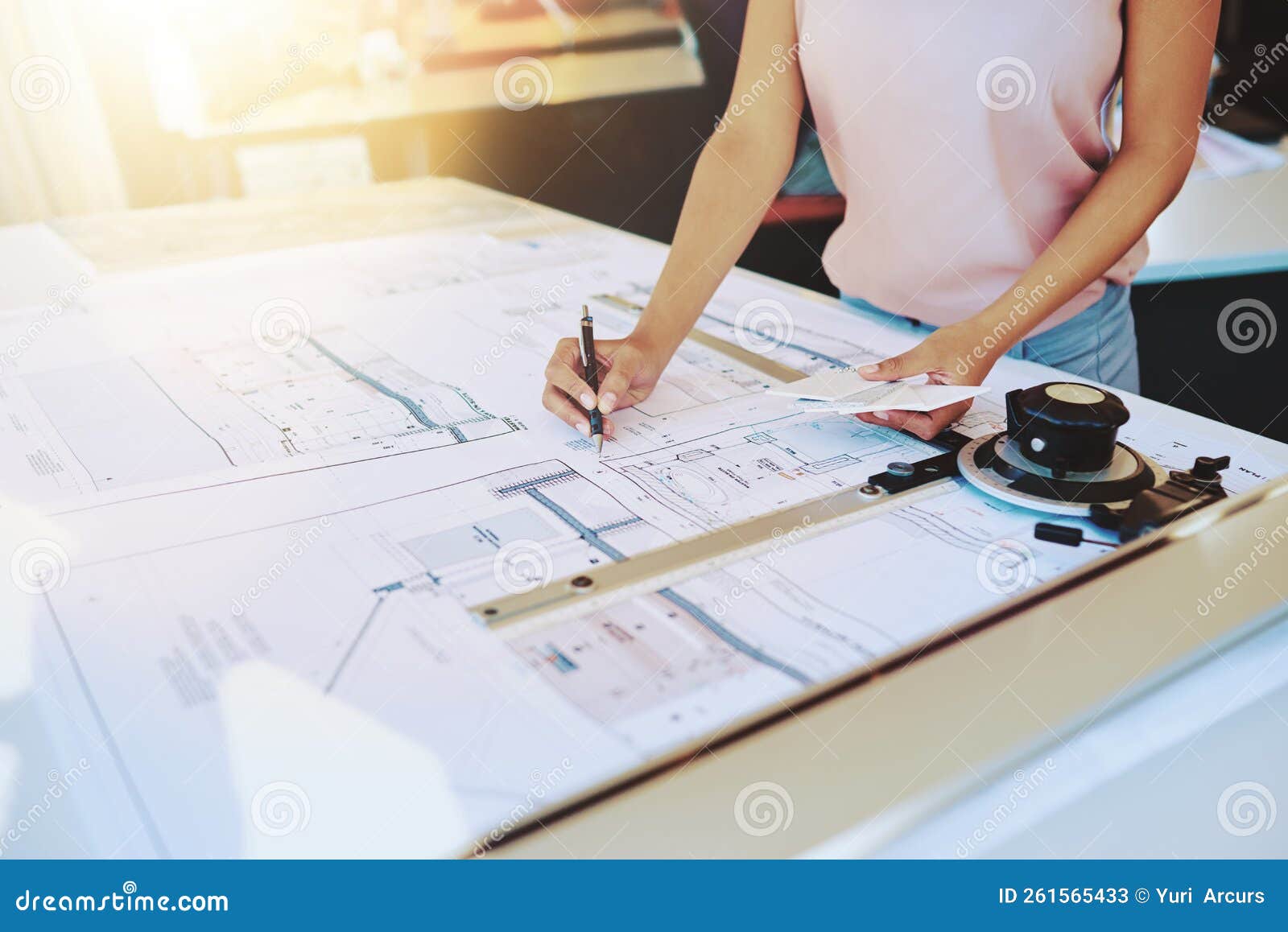 Architecture is an Art Form. an Unrecognizable Architect Working on Her ...