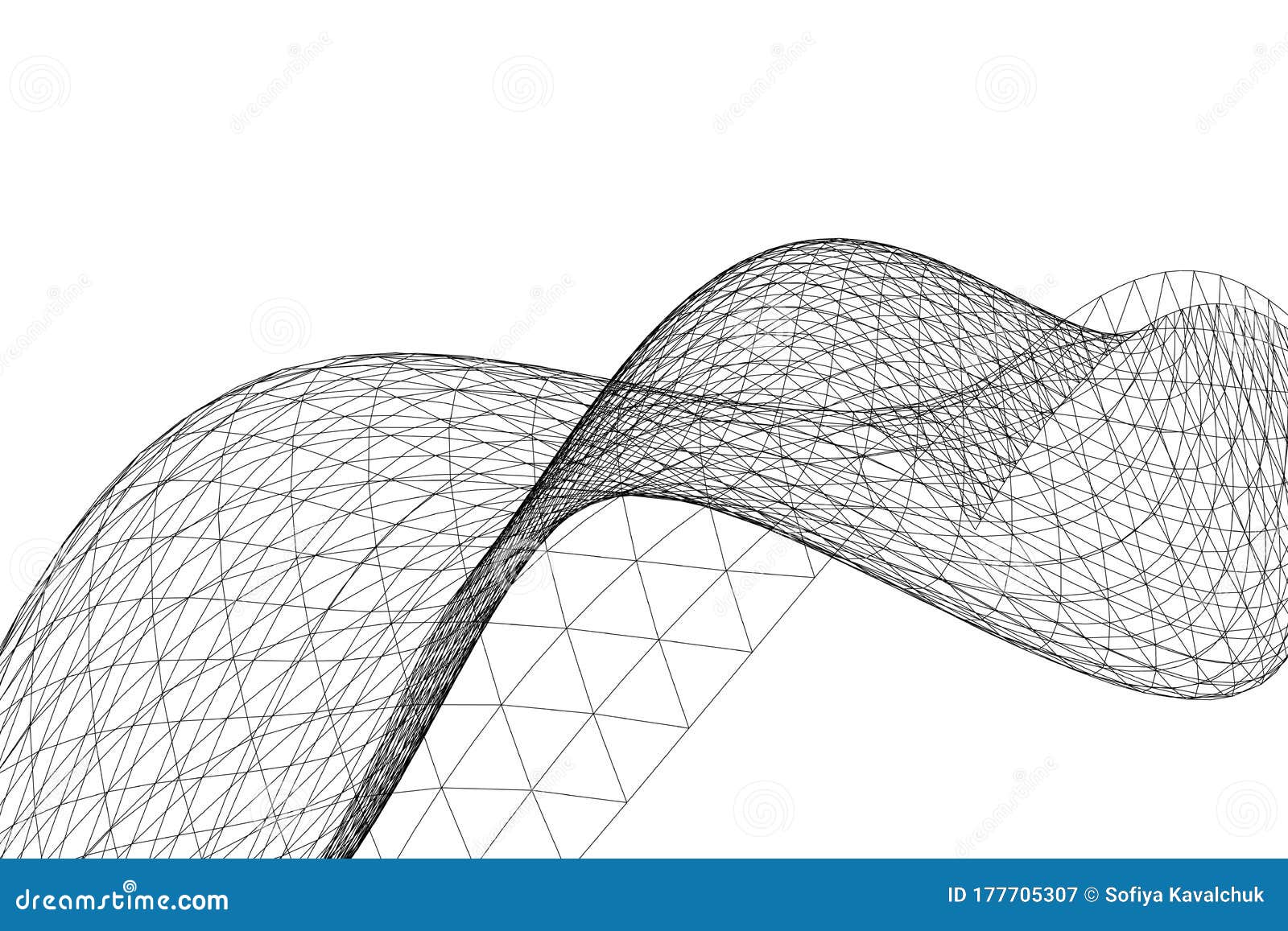Architecture Backdrop. Linear Structure. 3d Illustration Stock ...