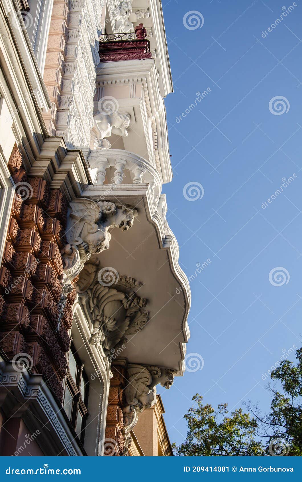 Architecture Background Classic Building with Decor Elements Stock ...