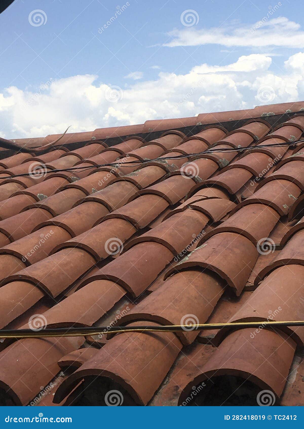 Architecture Background. Closeup of a Colonial Tile Roof Stock Image ...