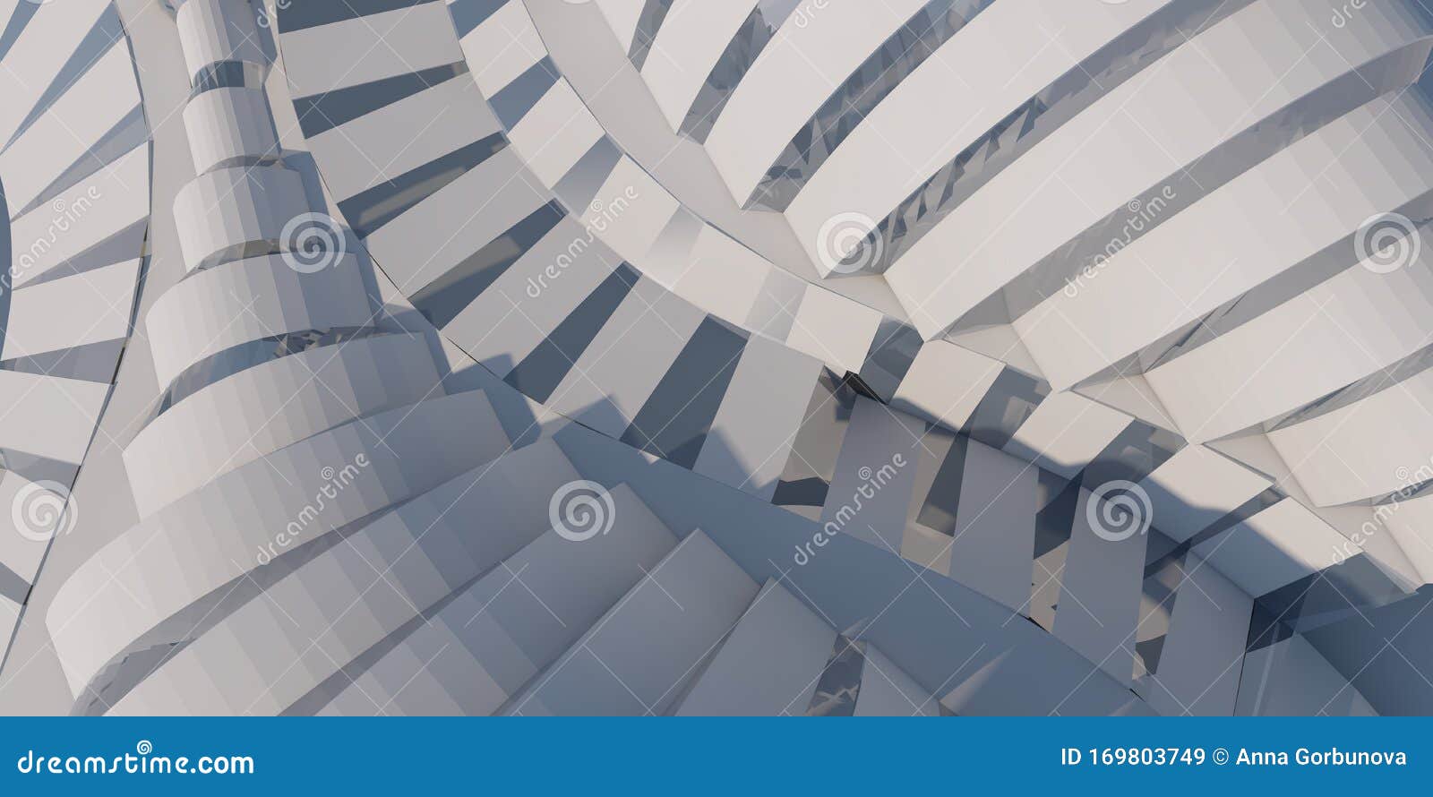 Architecture Background Curved Arched Structures Building Top View 3d ...