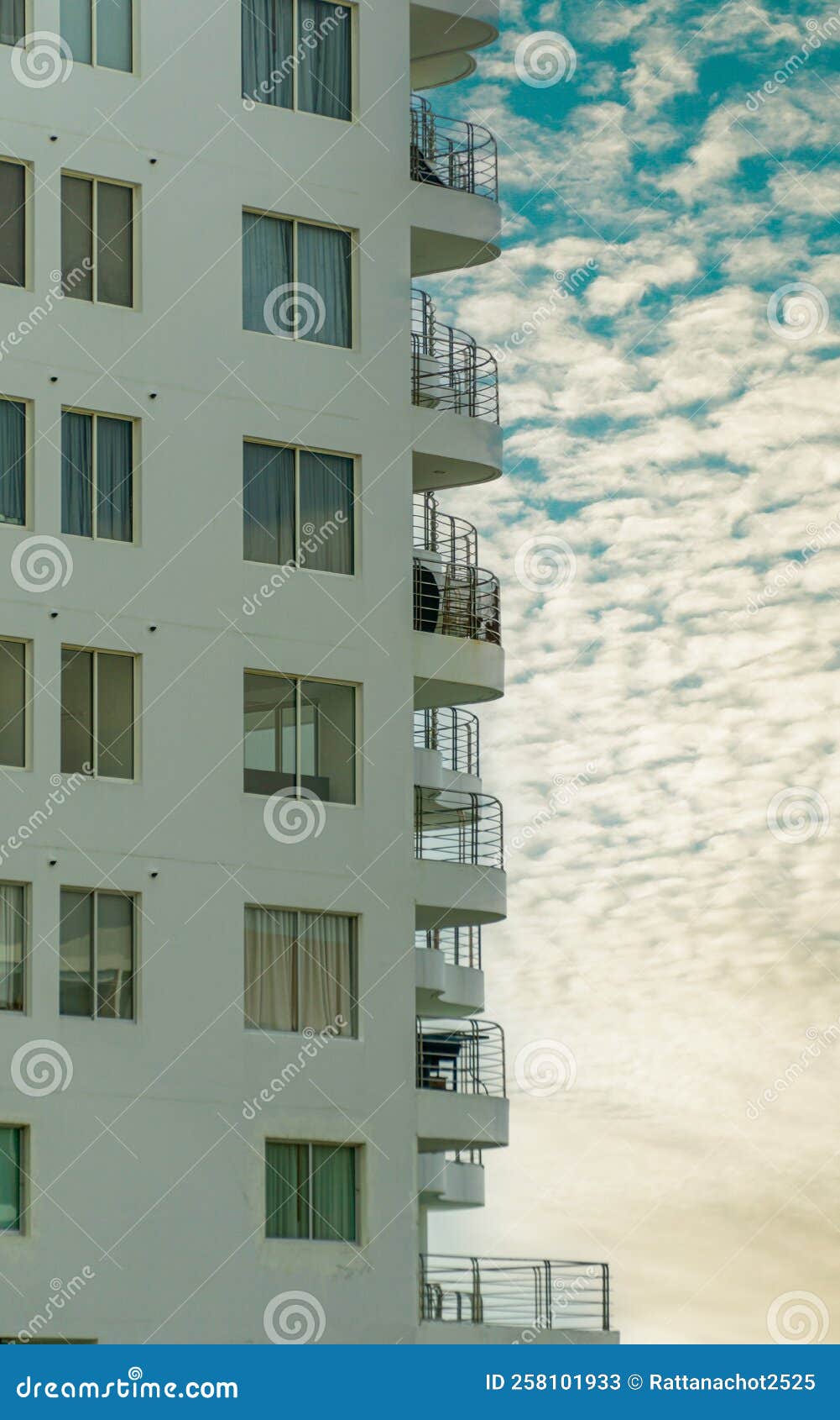 Architecture Background of External White Modern Building Against Blue ...