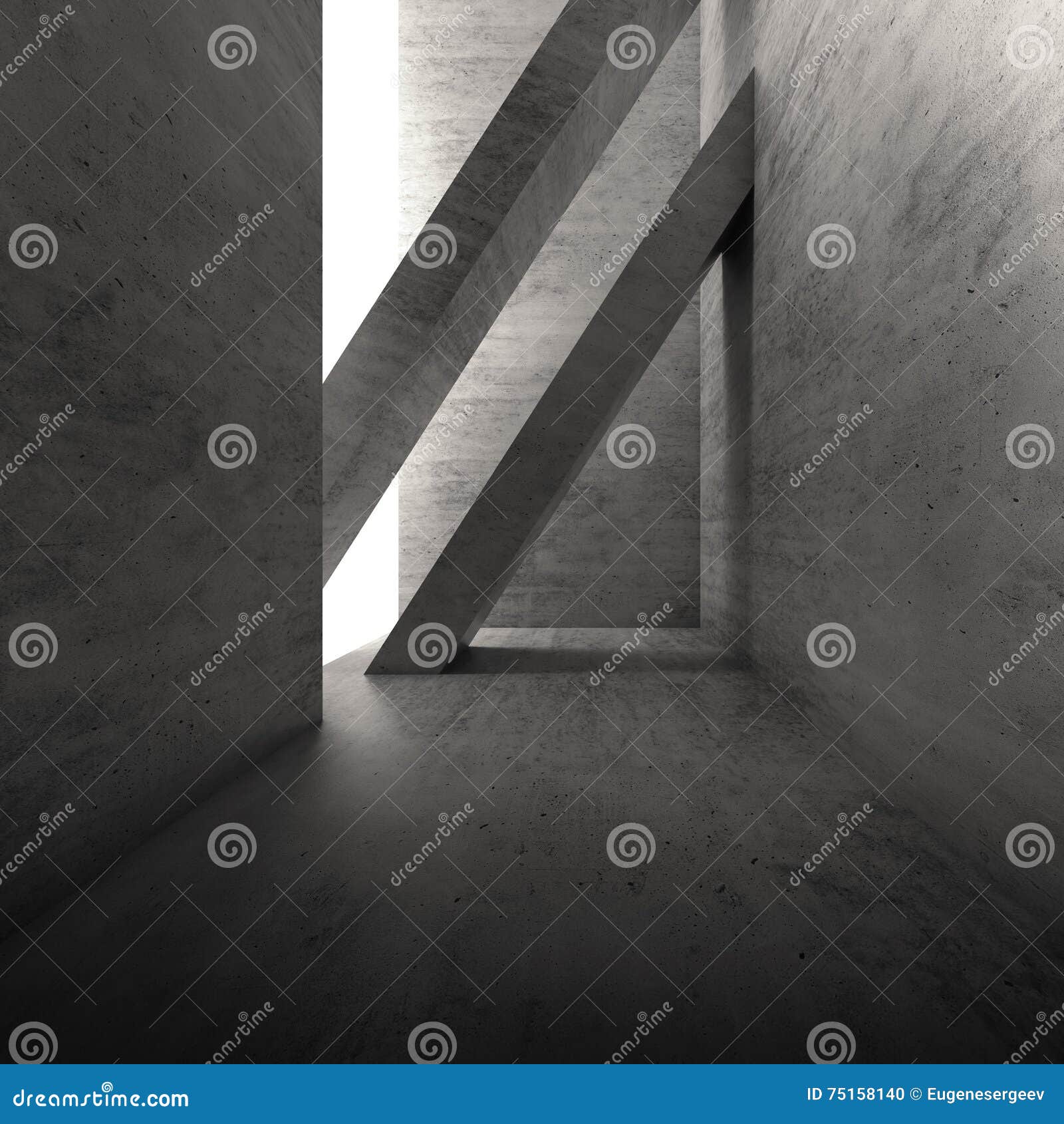 Architecture Background, Square 3d Render Stock Illustration ...