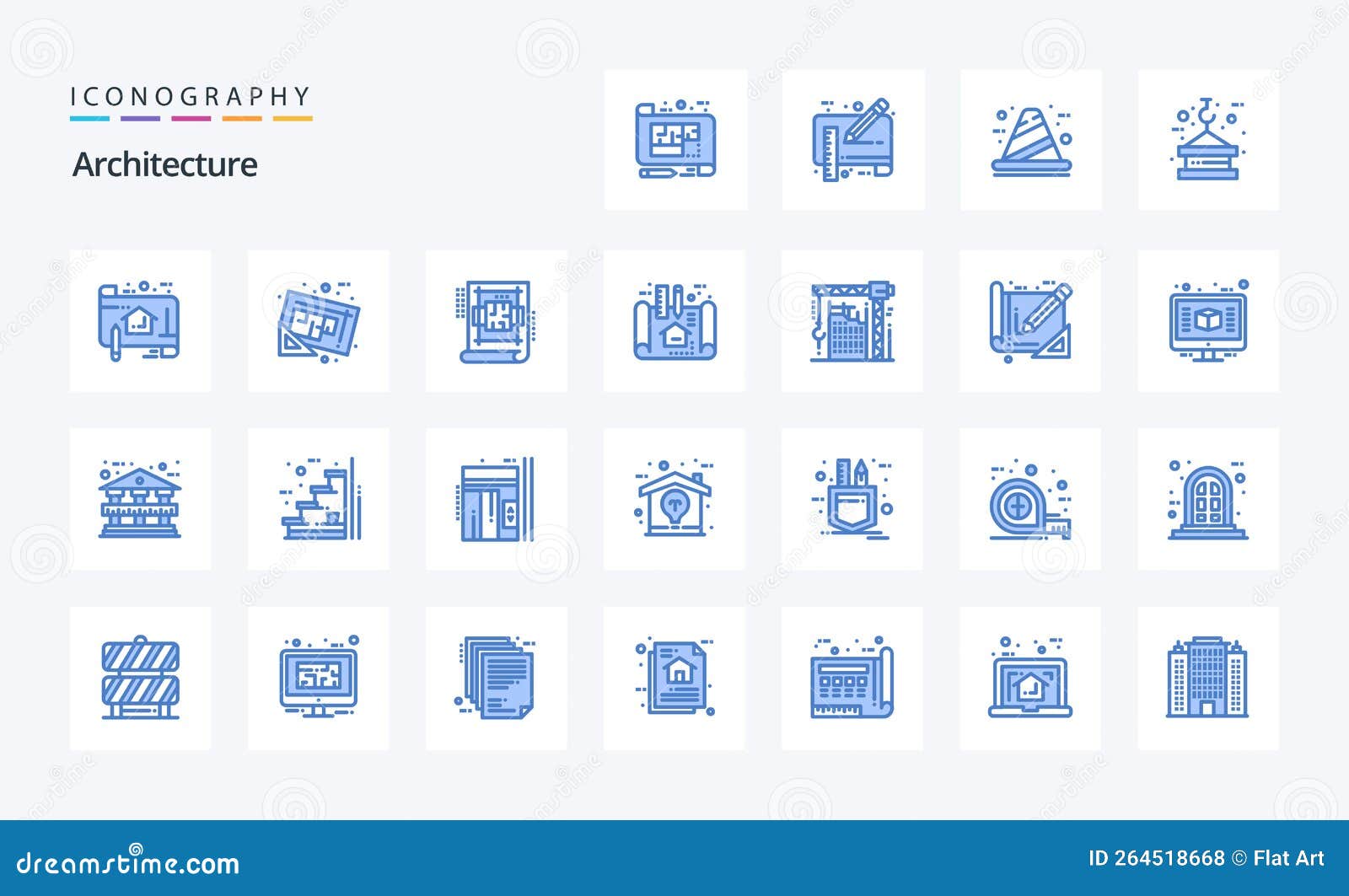 25 Architecture Blue Icon Pack Stock Vector - Illustration of document ...