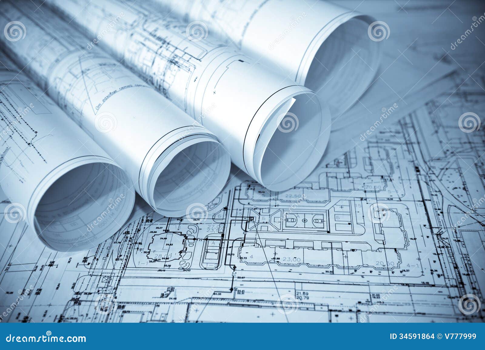 Architecture blue plans. stock photo. Image of activity - 34591864