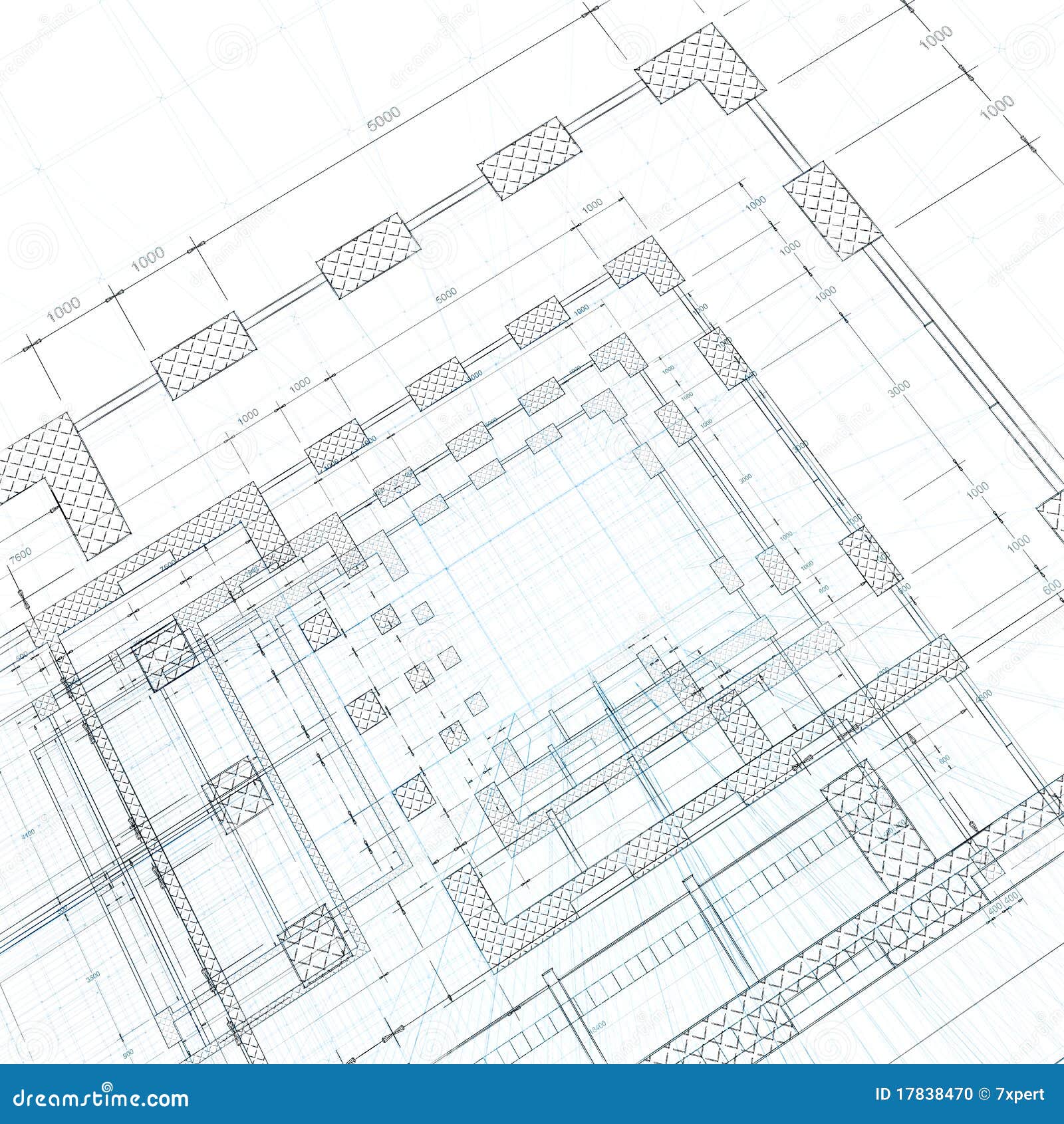 Architecture blueprint stock illustration. Illustration of perspective ...