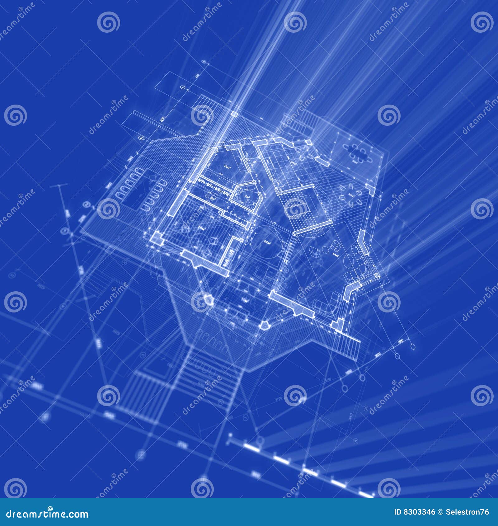 Architecture blueprint stock illustration. Illustration of ideas - 8303346