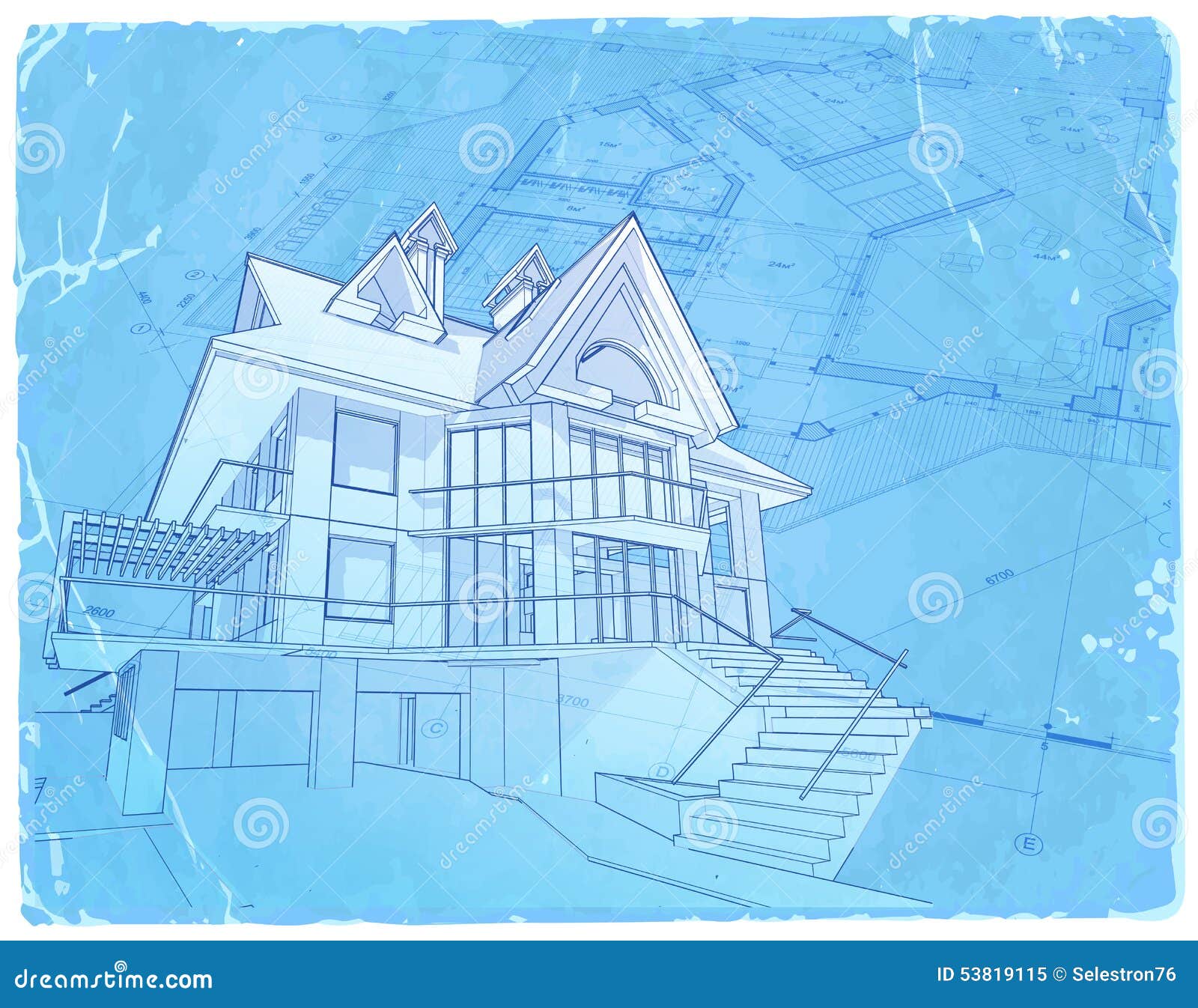 Architecture Blueprint - House & Plan Stock Vector - Illustration of ... Architecture Blueprint - House & Plan Stock Vector - Illustration of ...