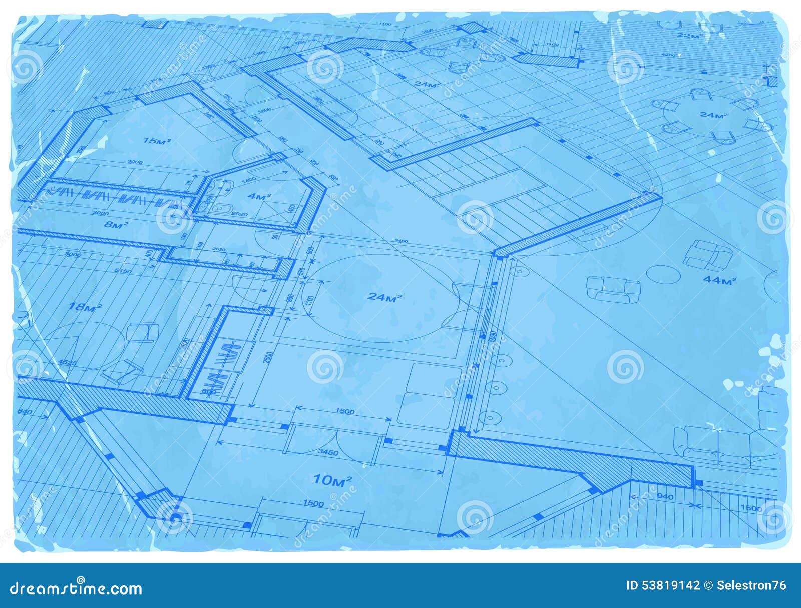 Architecture Blueprint - House & Plan Cartoon Vector | CartoonDealer ...