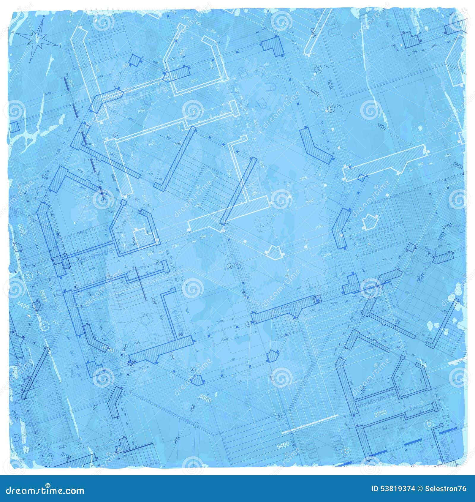 Blueprint House Plan Drawing. The Figure Of The Jotting Sketch Cartoon ...