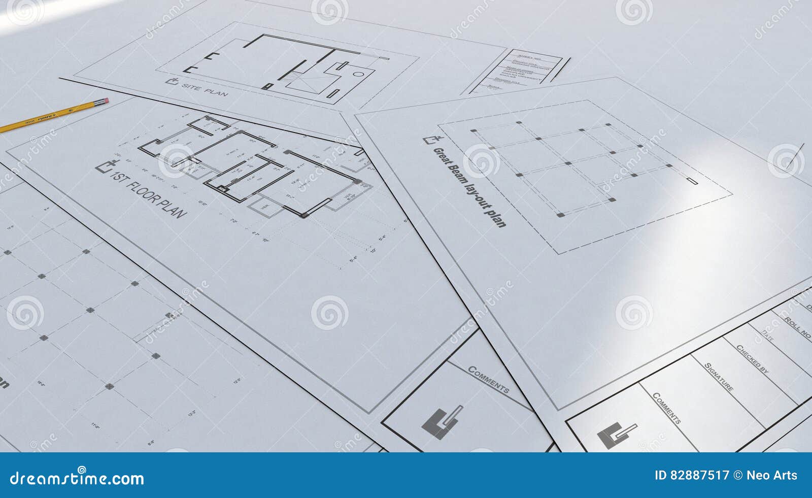 Architecture Blueprint & Working Drawing Stock Illustration ...