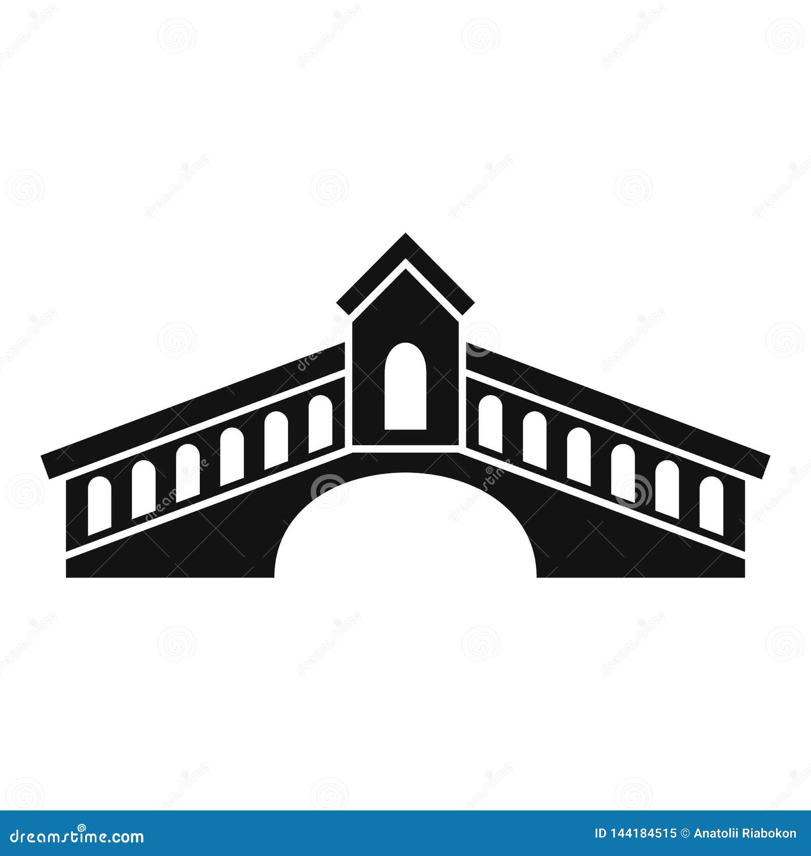 Architecture Bridge Icon, Simple Style Stock Vector - Illustration of ...