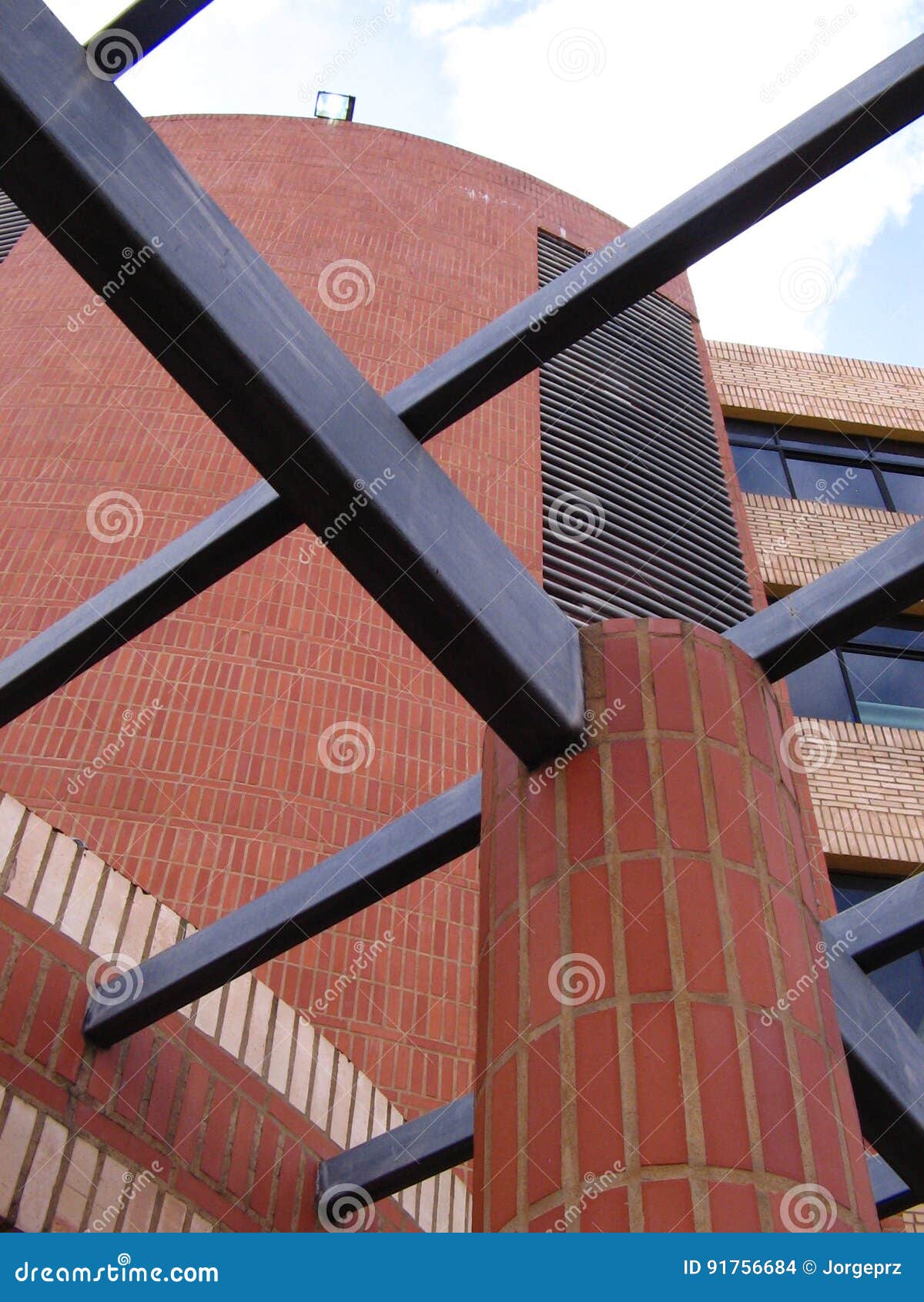 Architecture and Building Construction with Structural Steel and Red ...