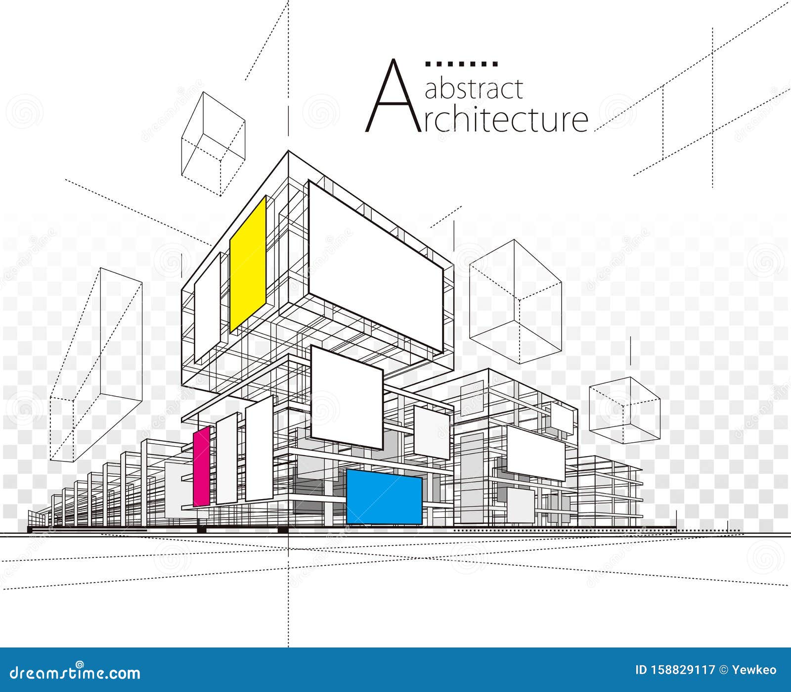 Architecture Building Construction Urban 3D Illustration Abstract ...