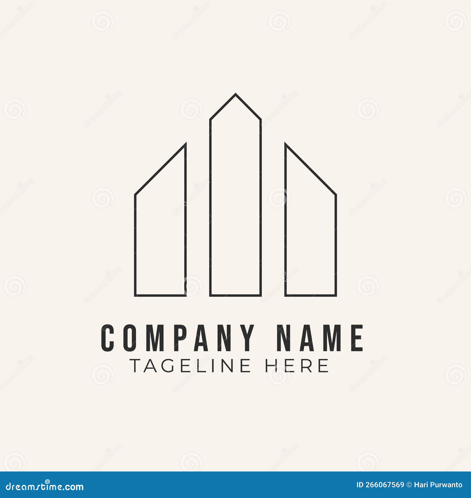 Architecture Building Line Logo Design Illustration Stock Vector ...