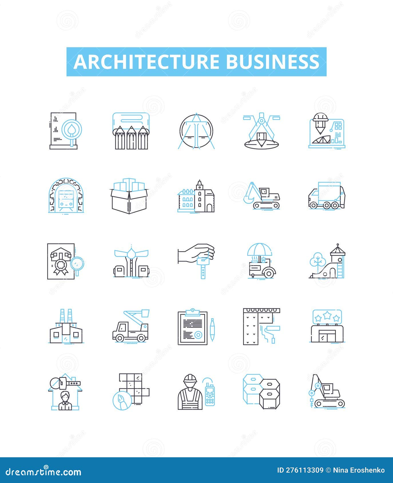 Architecture Business Vector Line Icons Set. Building, Design ... Architecture Business Vector Line Icons Set. Building, Design ...