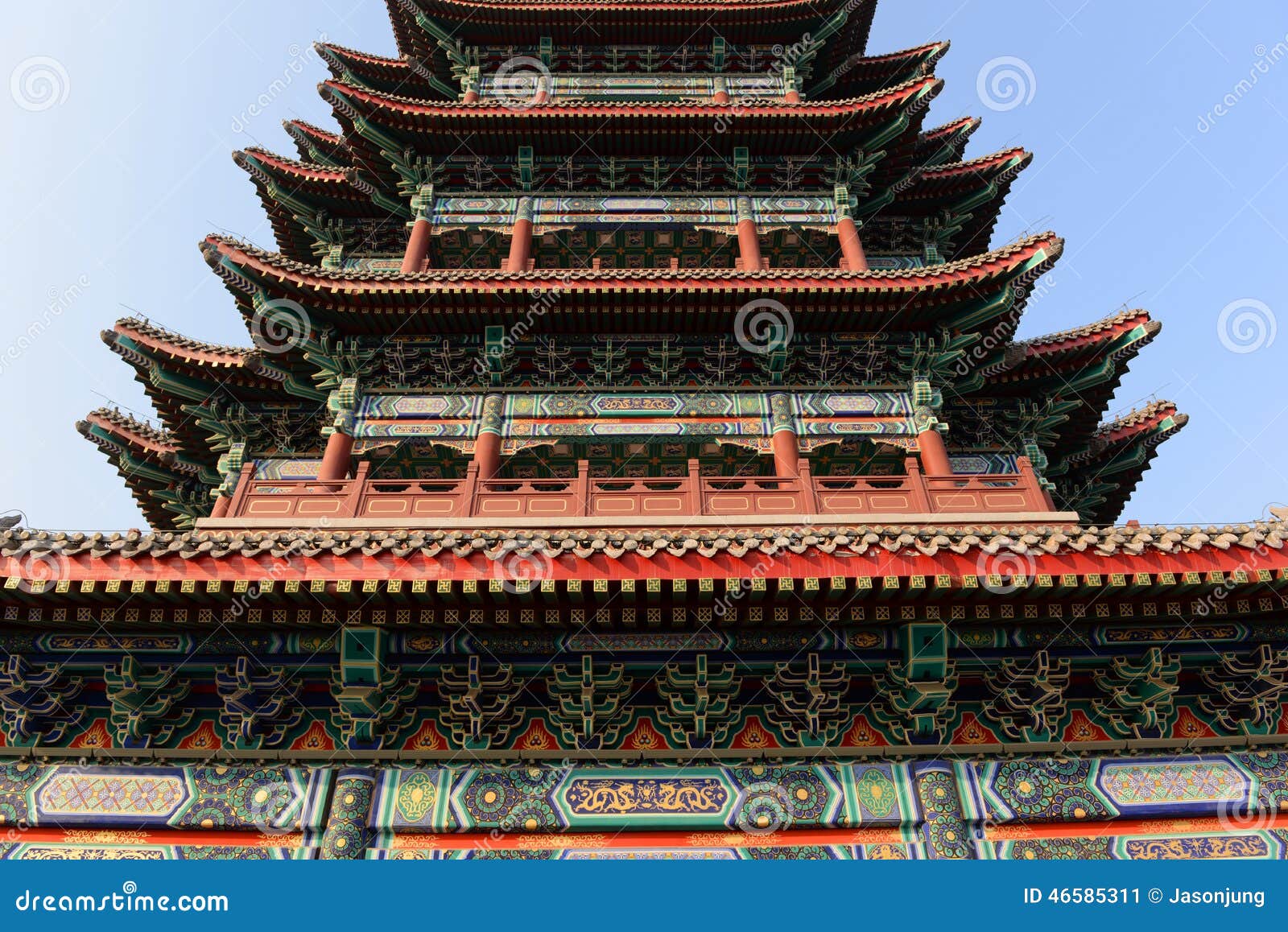 Architecture of Chinese Ancient Stupa Stock Image - Image of steel ...