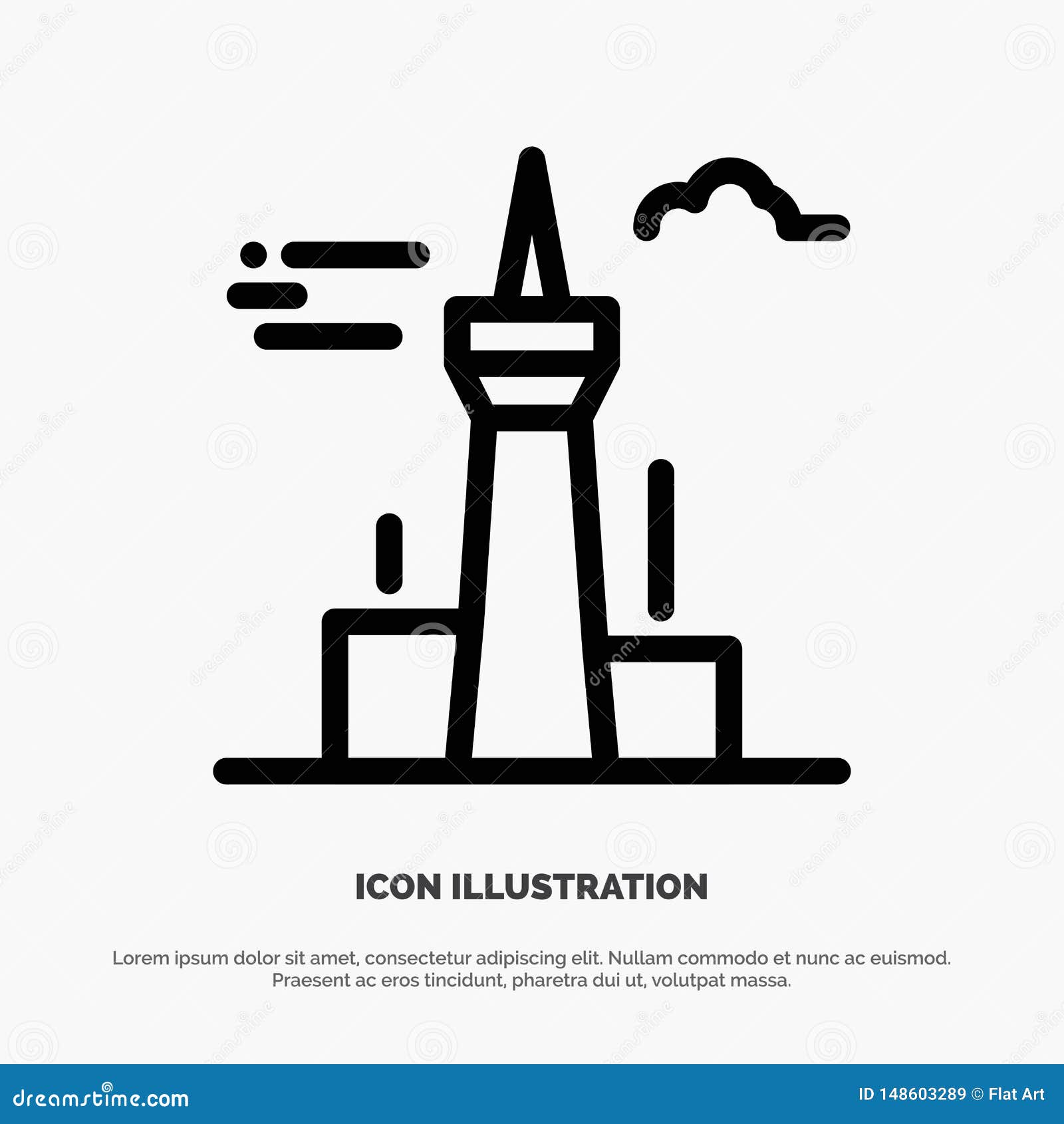 Architecture and City, Buildings, Canada, Tower, Landmark Line Icon ...